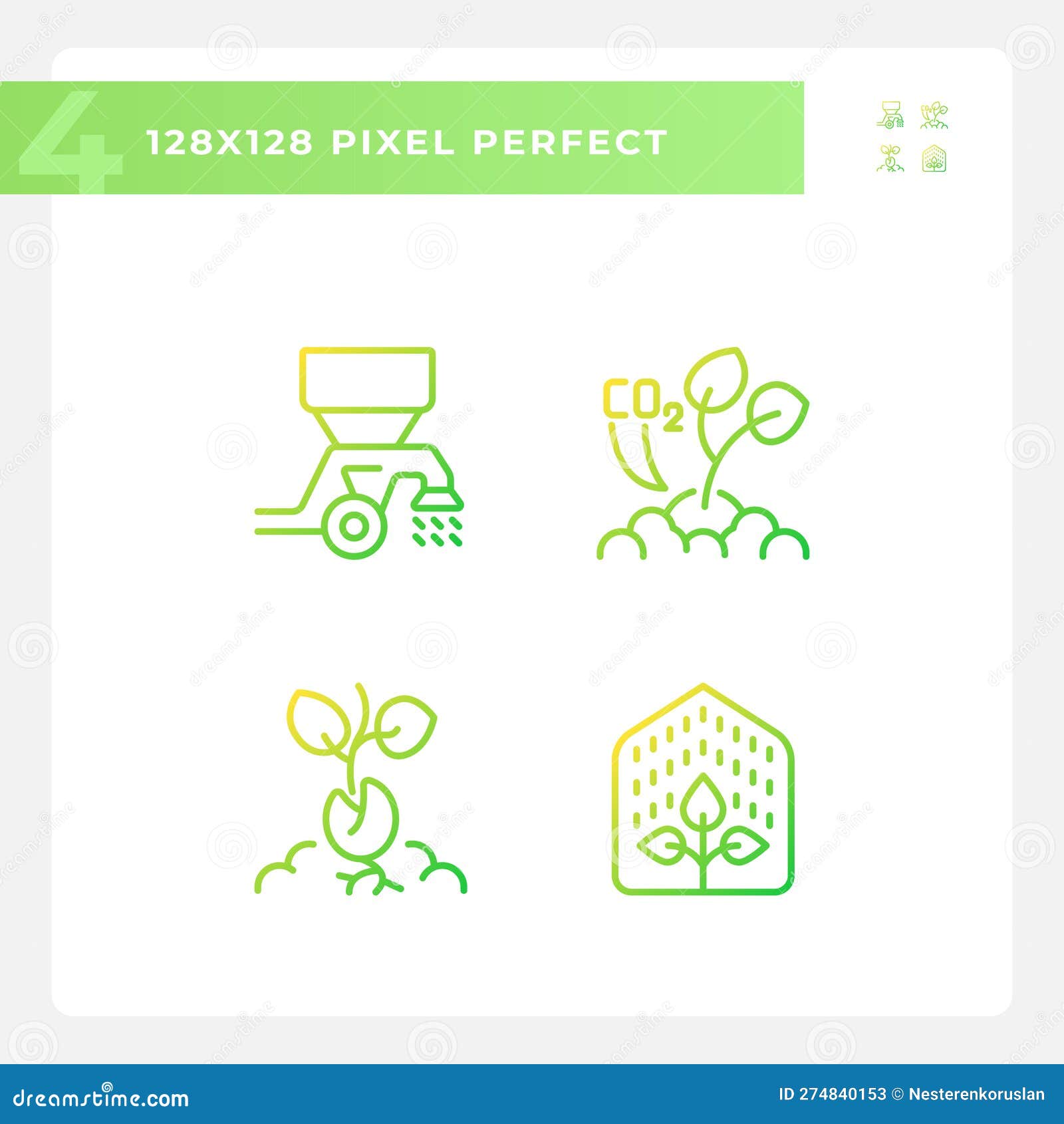 Plant Development Gradient Linear Vector Icons Set Stock Vector ...