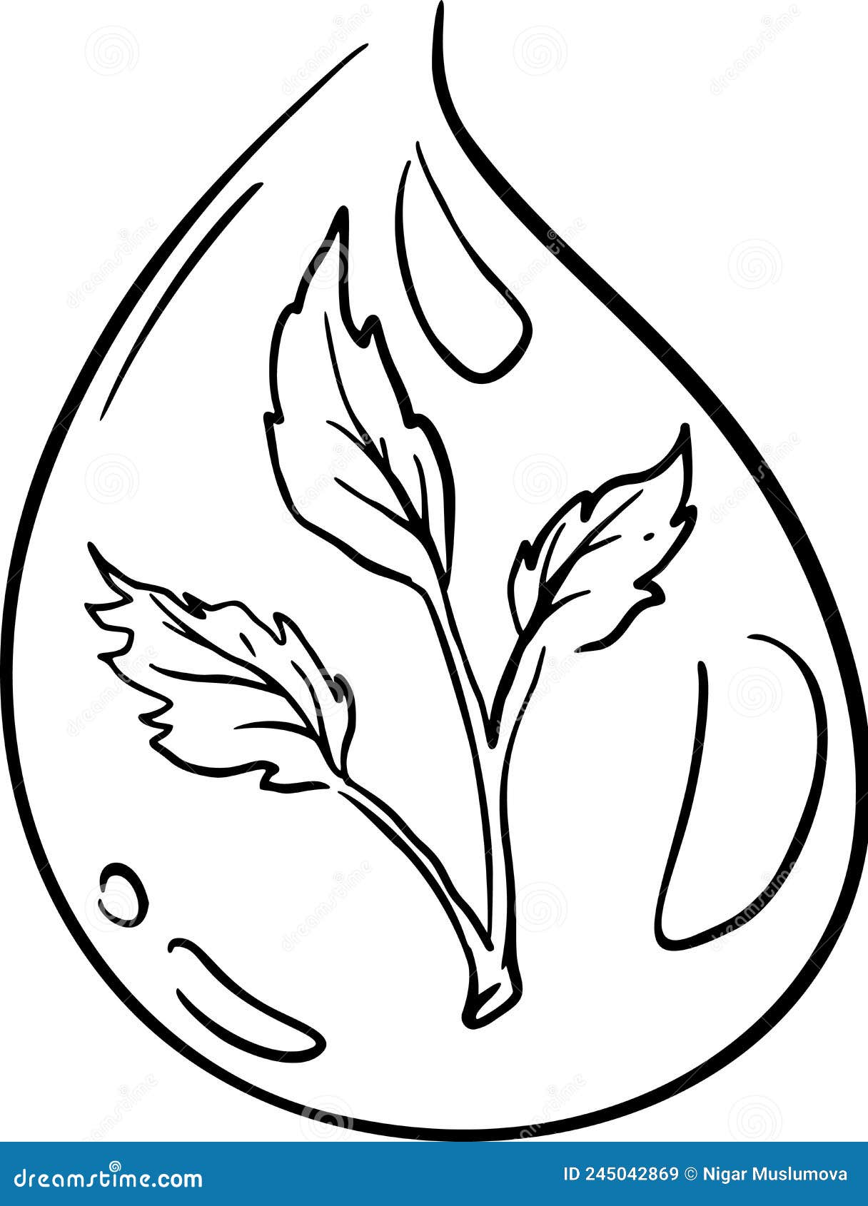 Plant, Drop, Hand Draw Vector Illustration Art Stock Vector ...