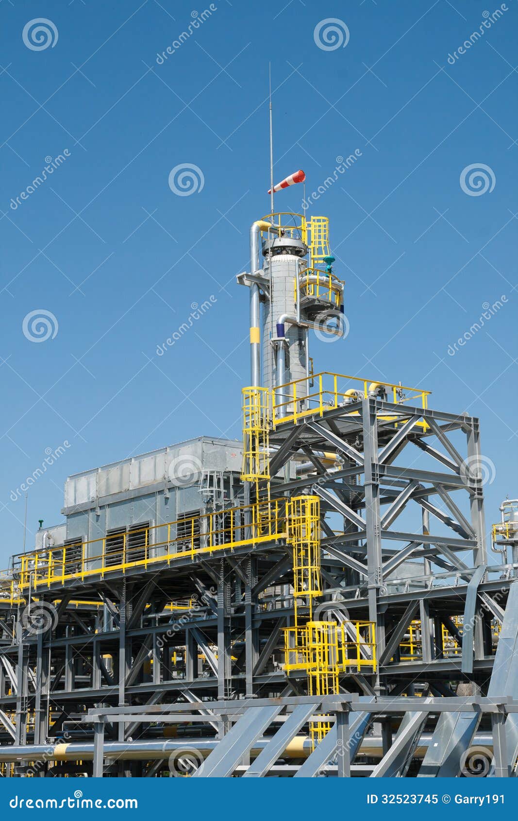 Plant Equipment with the Wind Cone Stock Image - Image of stairs ...