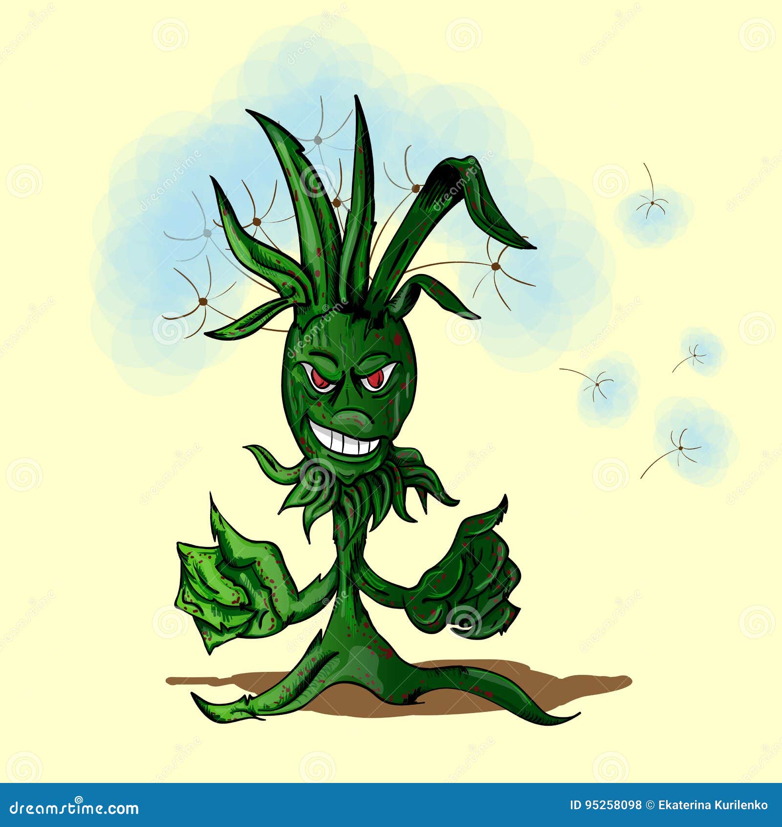 Plant evil dandelion stock vector. Illustration of dandelion - 95258098