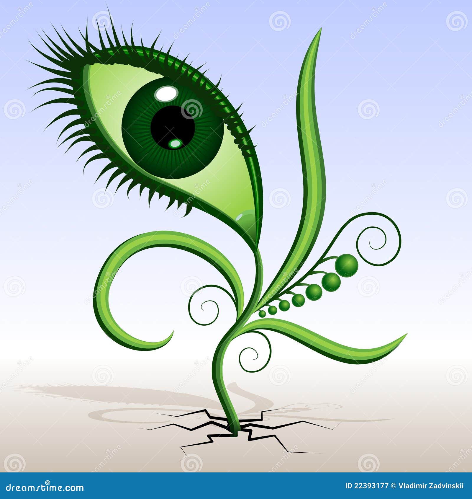 Plant-eye. stock vector. Illustration of flore, decor - 22393177