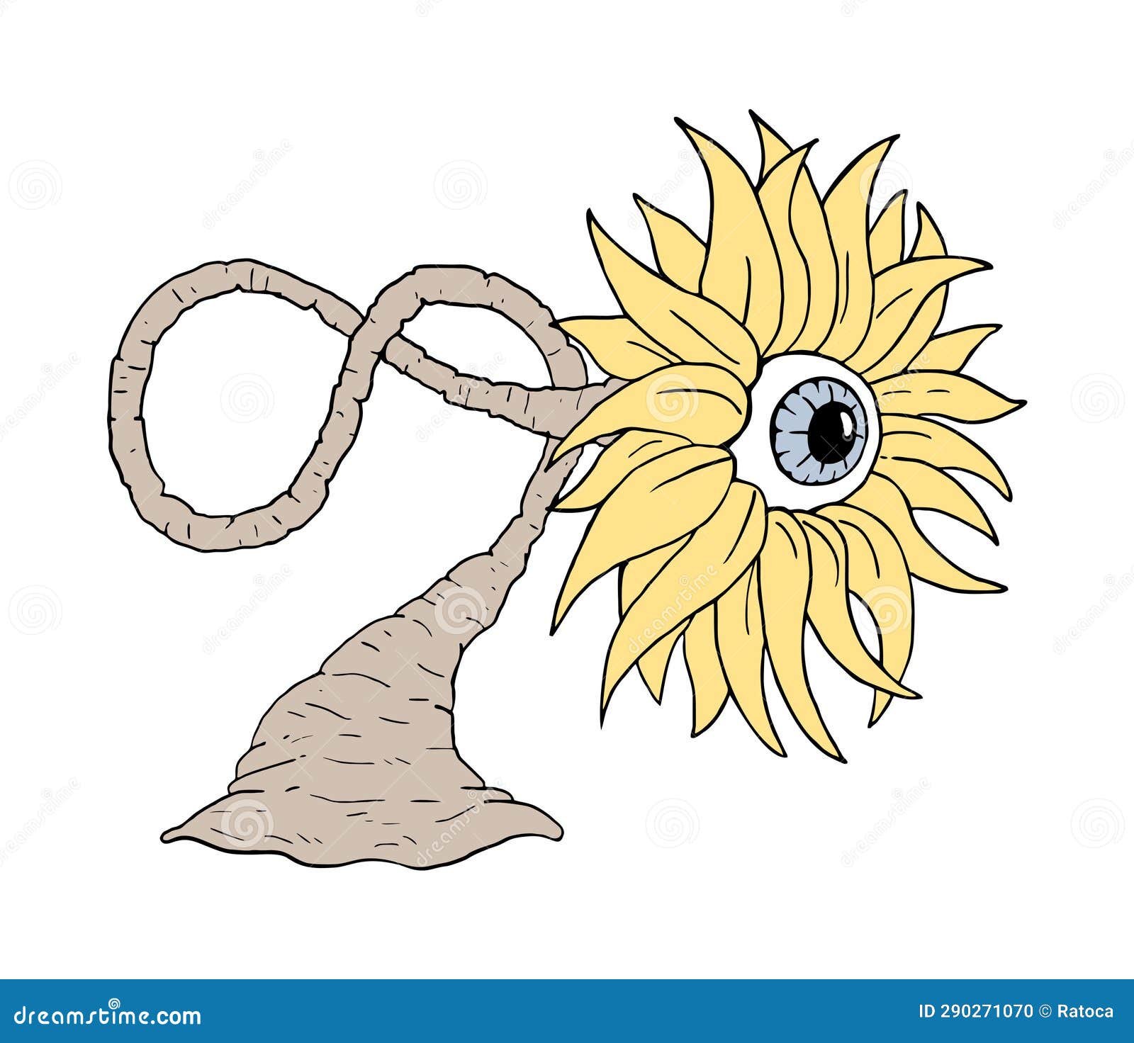 Plant with eye stock vector. Illustration of face, vector - 290271070