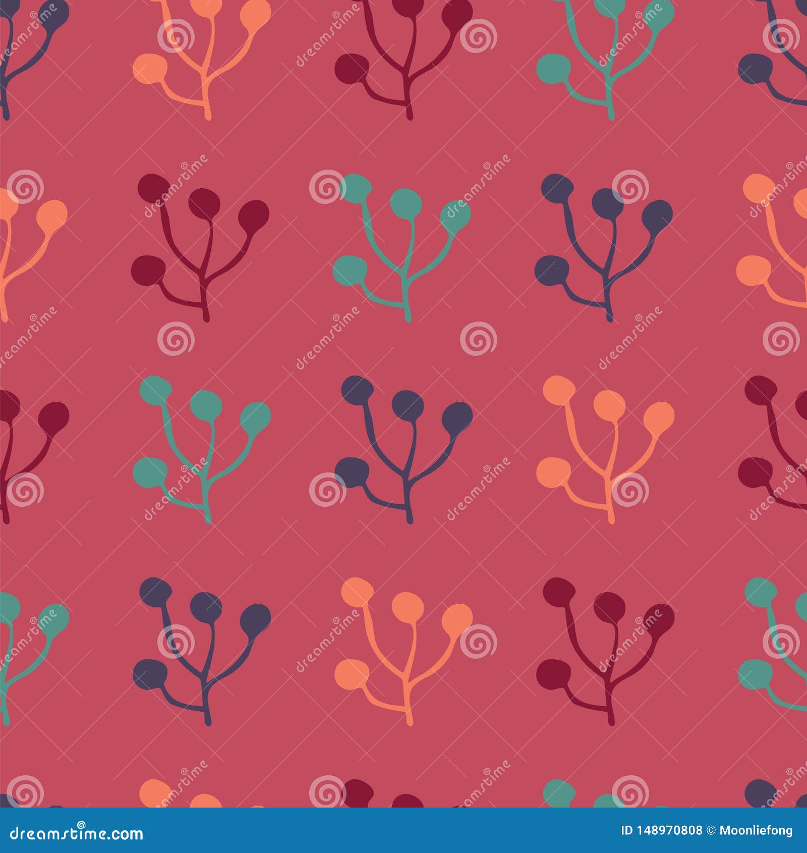Plant Foliage Repeat Seamless Pattern Design Stock Vector ...