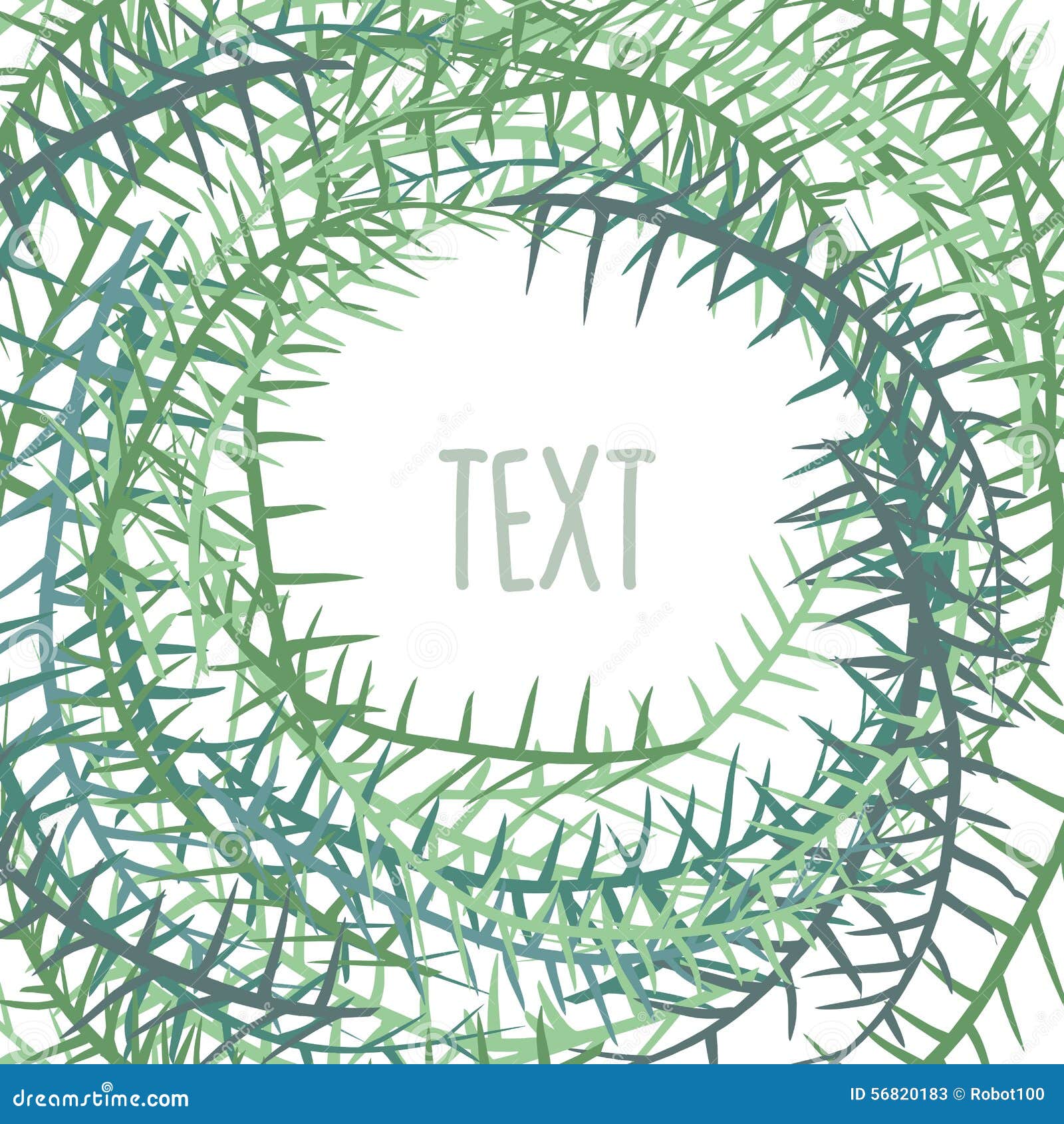 Plant Frame with Space for Text. Algae in a Circle Stock Vector ...