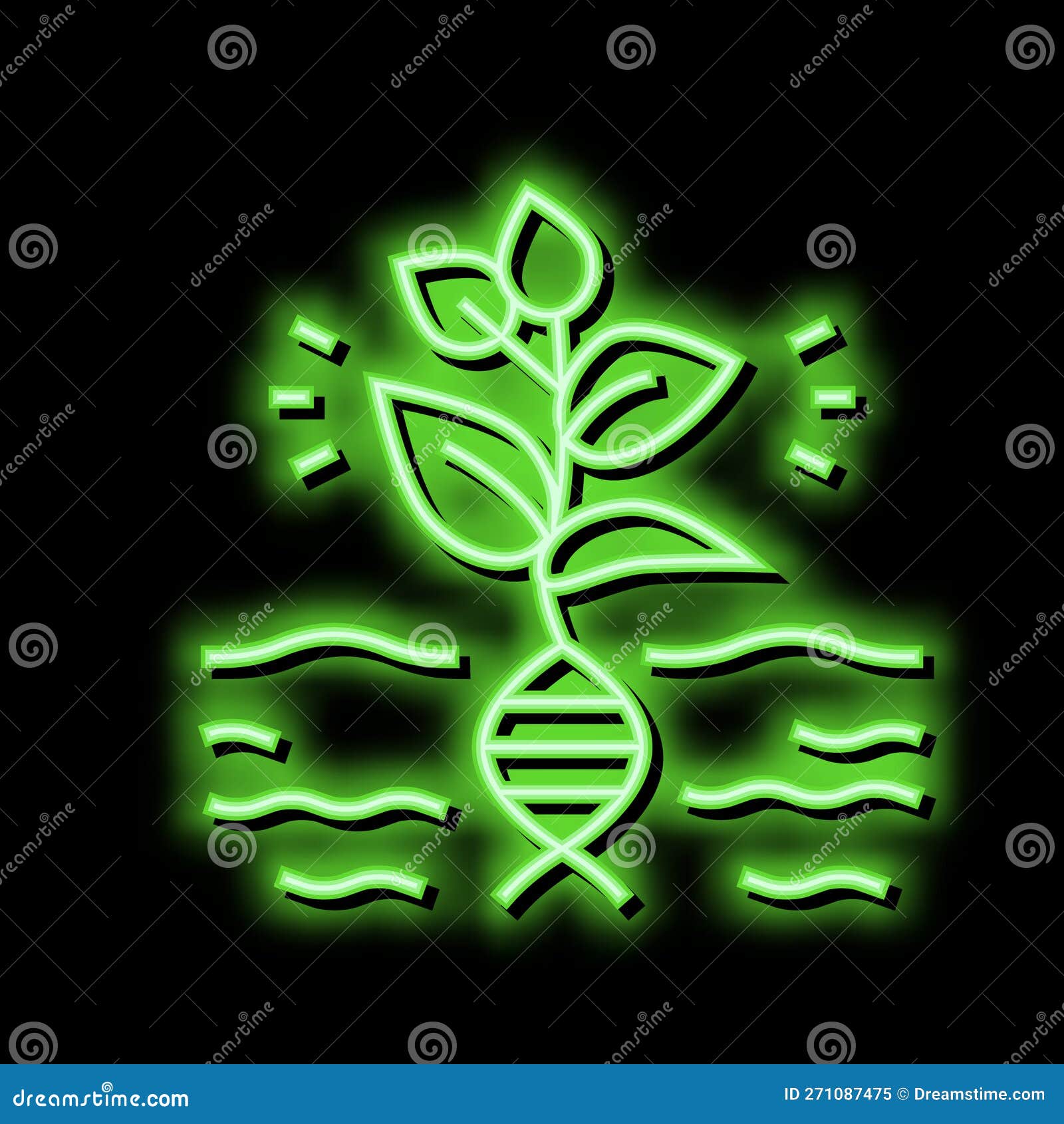 Plant Genetic Neon Glow Icon Illustration Stock Vector - Illustration ...