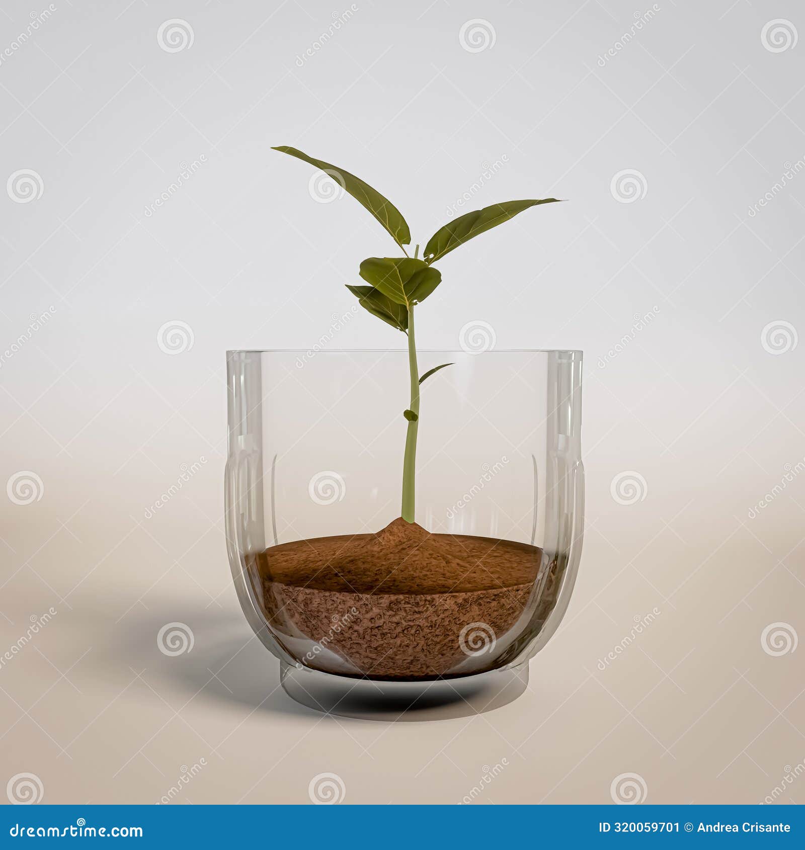 Plant in a Glass Isolated on White Background Stock Illustration ...