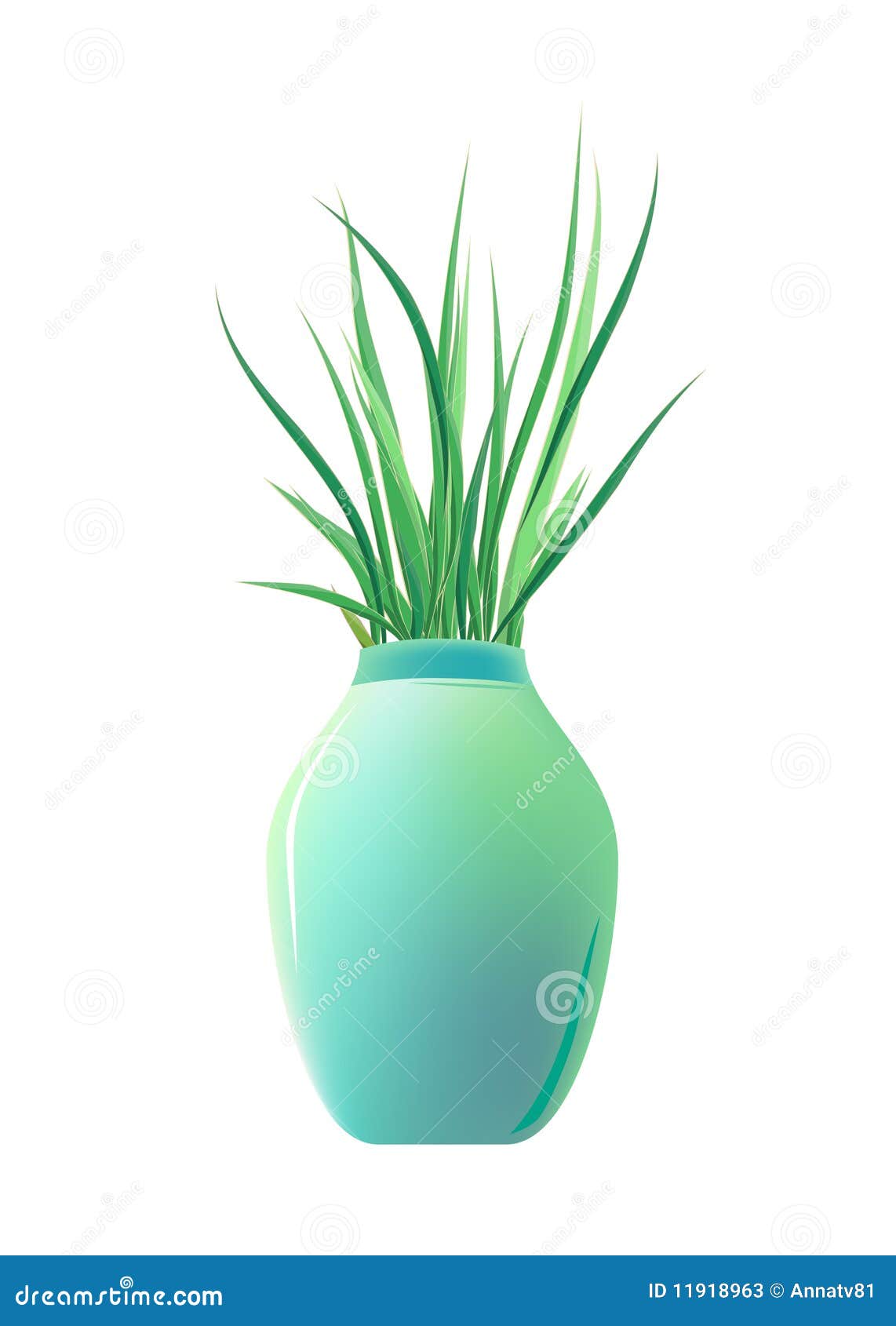 A plant in a green jar. stock vector. Illustration of colorful - 11918963