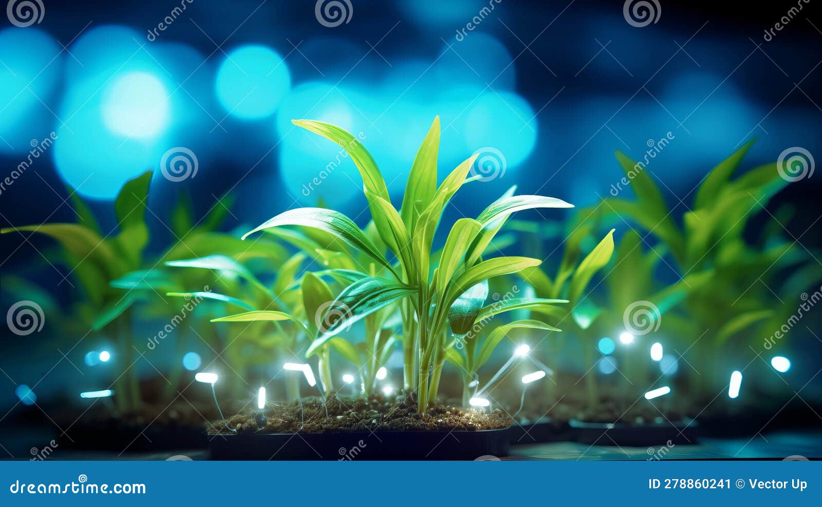 Plant Grow in Hi-tech Controlling Environment. Generative AI Stock ...