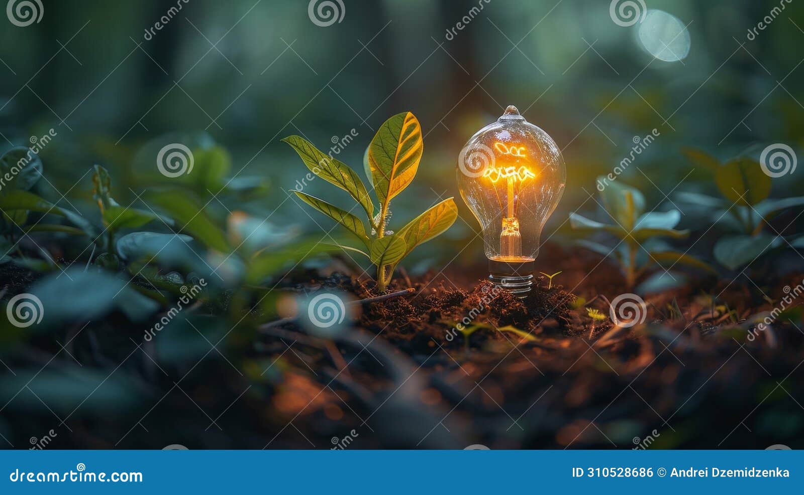 Plant Growing in Bulbs, Environment Protection, Renewable Energy ...