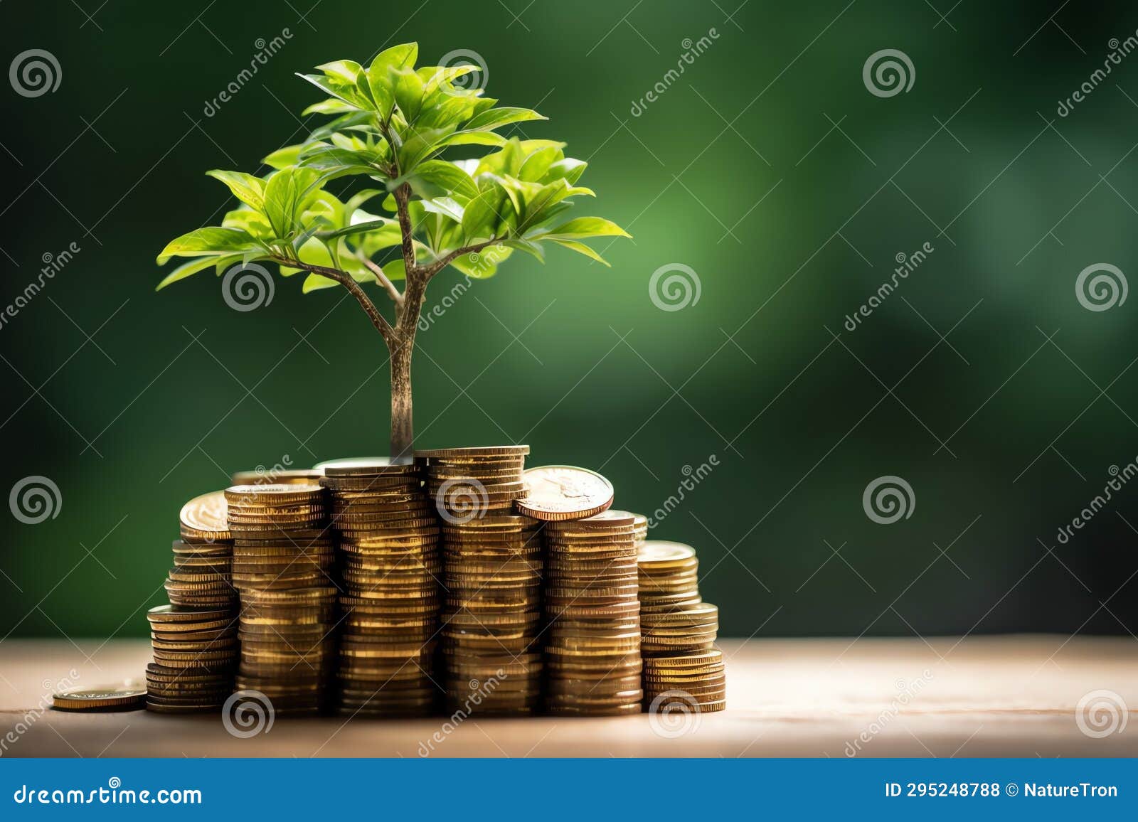 Plant Growing from Coins Tree Growing from Coins Tree and Coins Stock ...