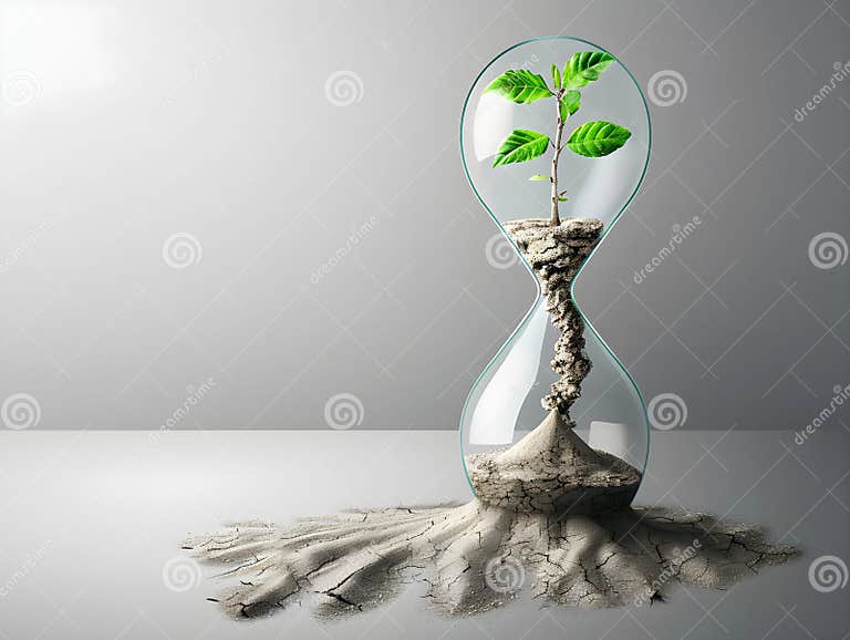 Plant Growing in a Hourglass Symbolizes the Need To Protect Our Nature ... Plant Growing in a Hourglass Symbolizes the Need To Protect Our Nature ...