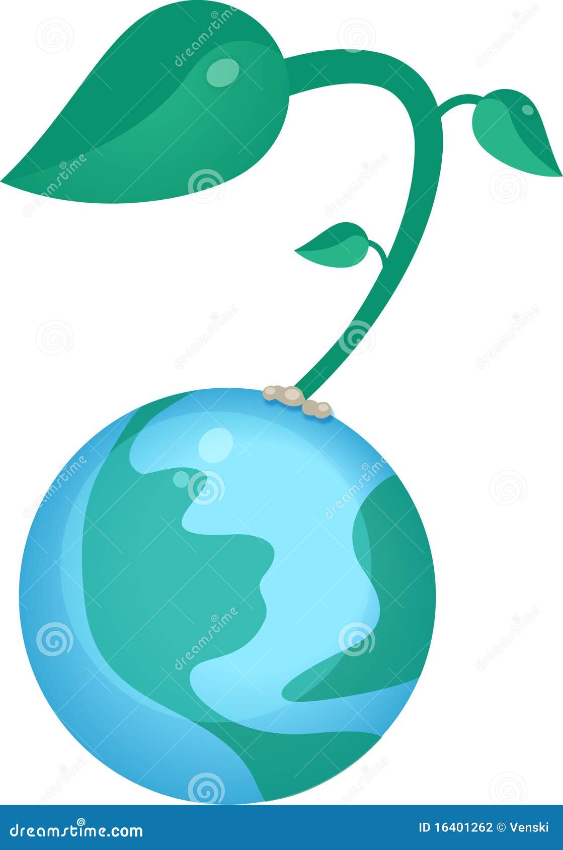 Plant Growing Out of the Earth Stock Illustration - Illustration of ...