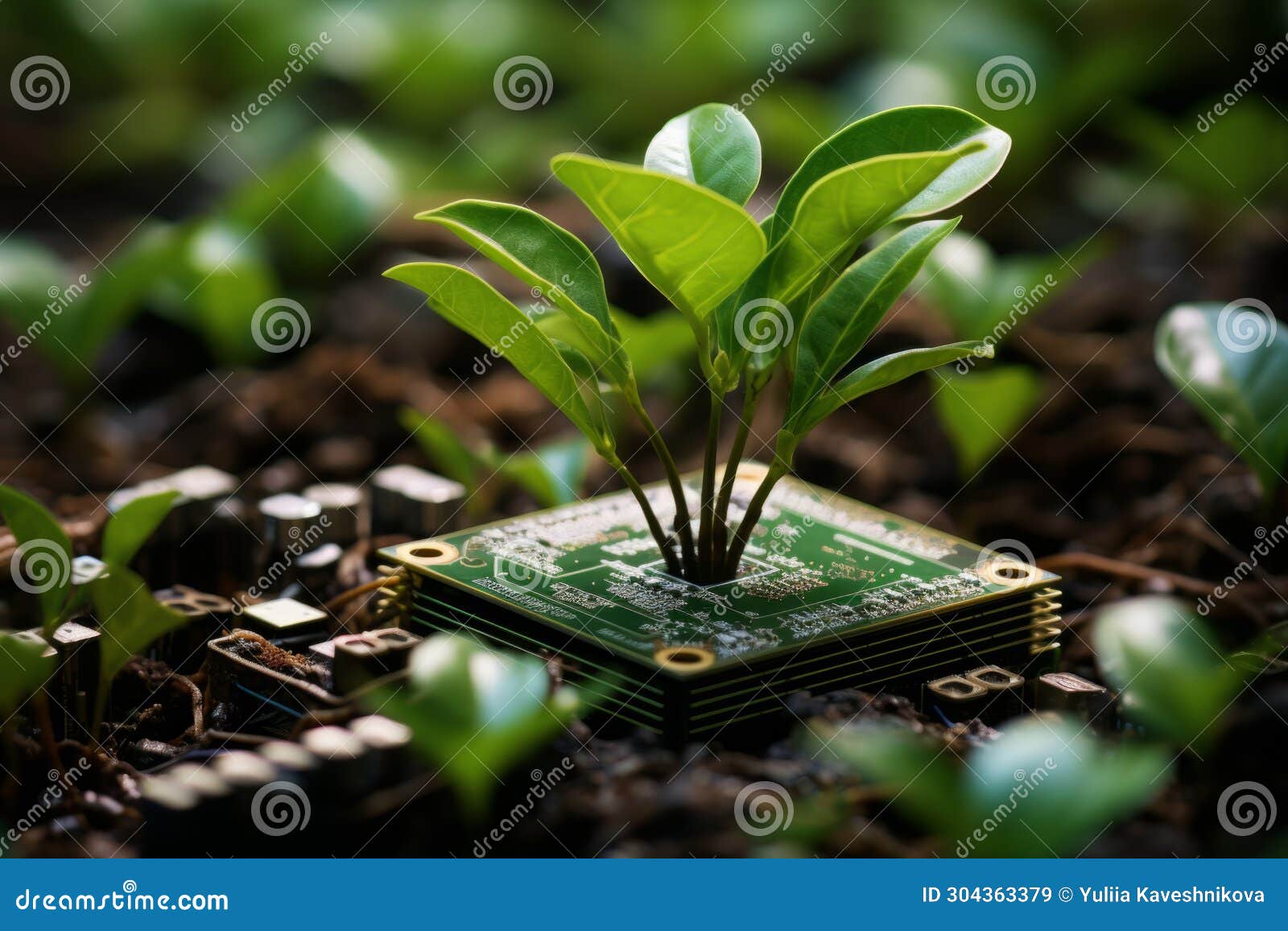 Plant Growing from Processor Grow Nature Computer Hardware Ecology ...