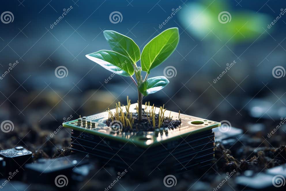 Plant Growing from Processor Grow Nature Computer Hardware Ecology ...