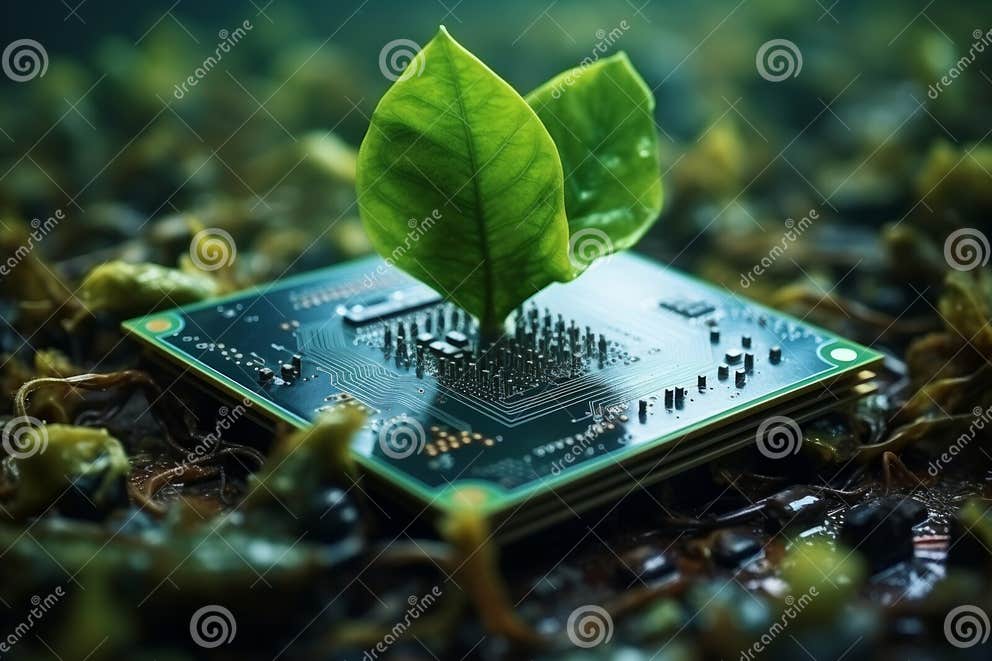 Plant Growing from Processor Grow Nature Computer Hardware Ecology ...