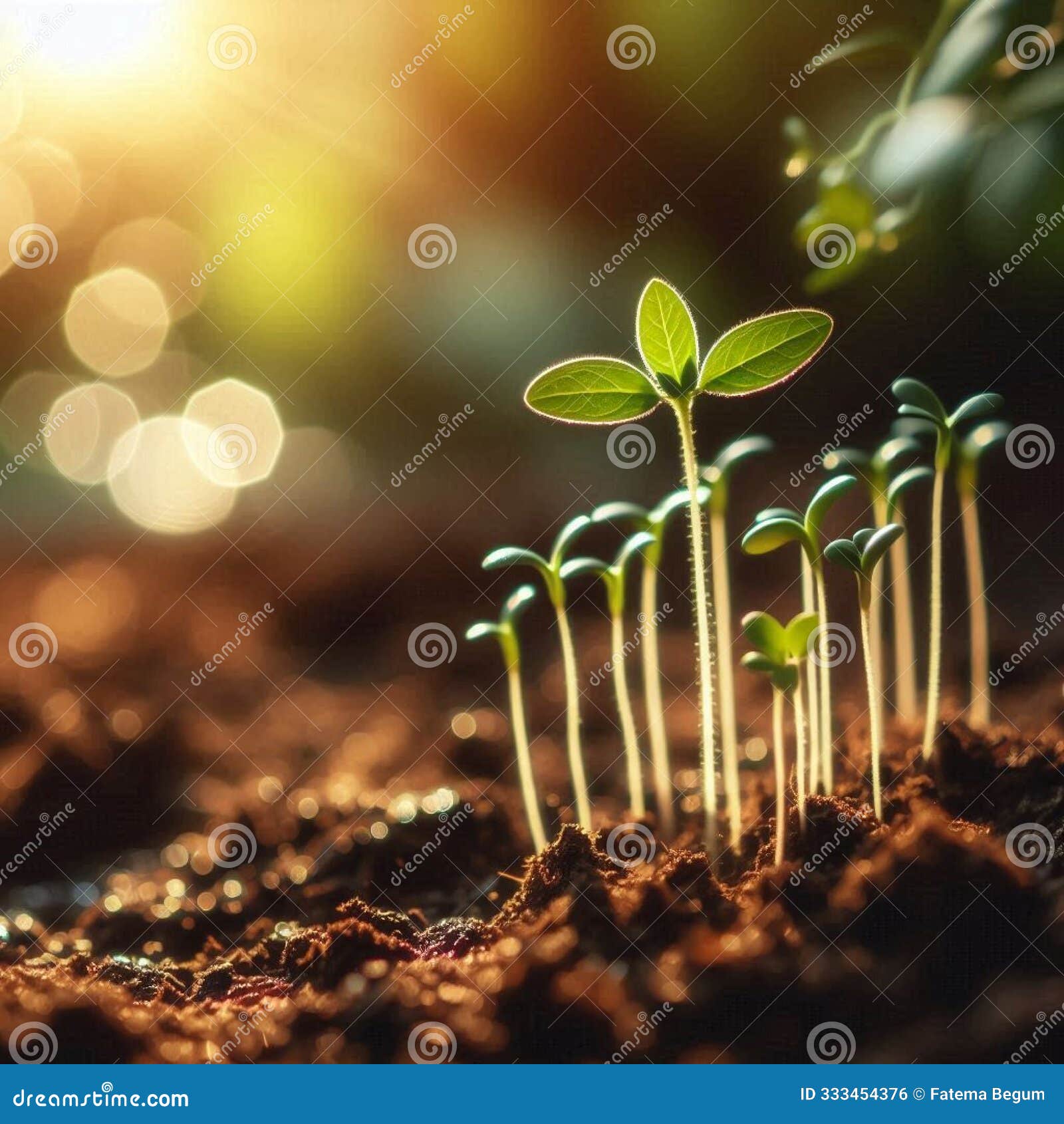A Plant Growing in the Soil with the Sun Shining through the Background ...
