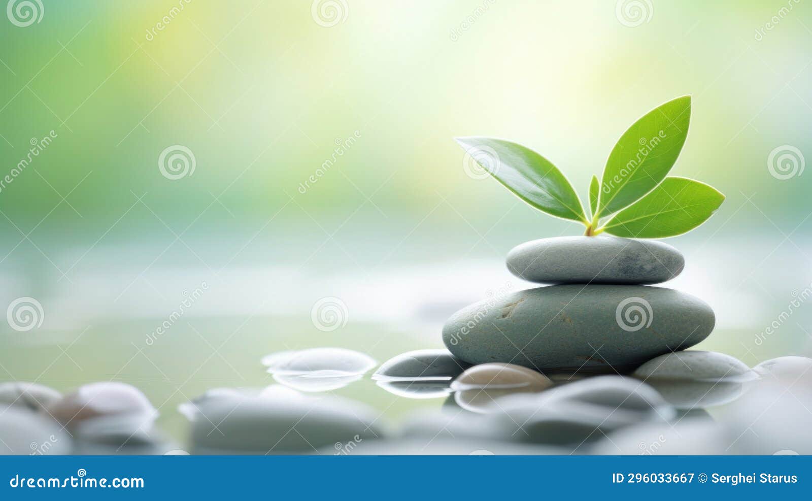 A Plant Growing on Top of Rocks and Pebbles, AI Stock Image - Image of ...