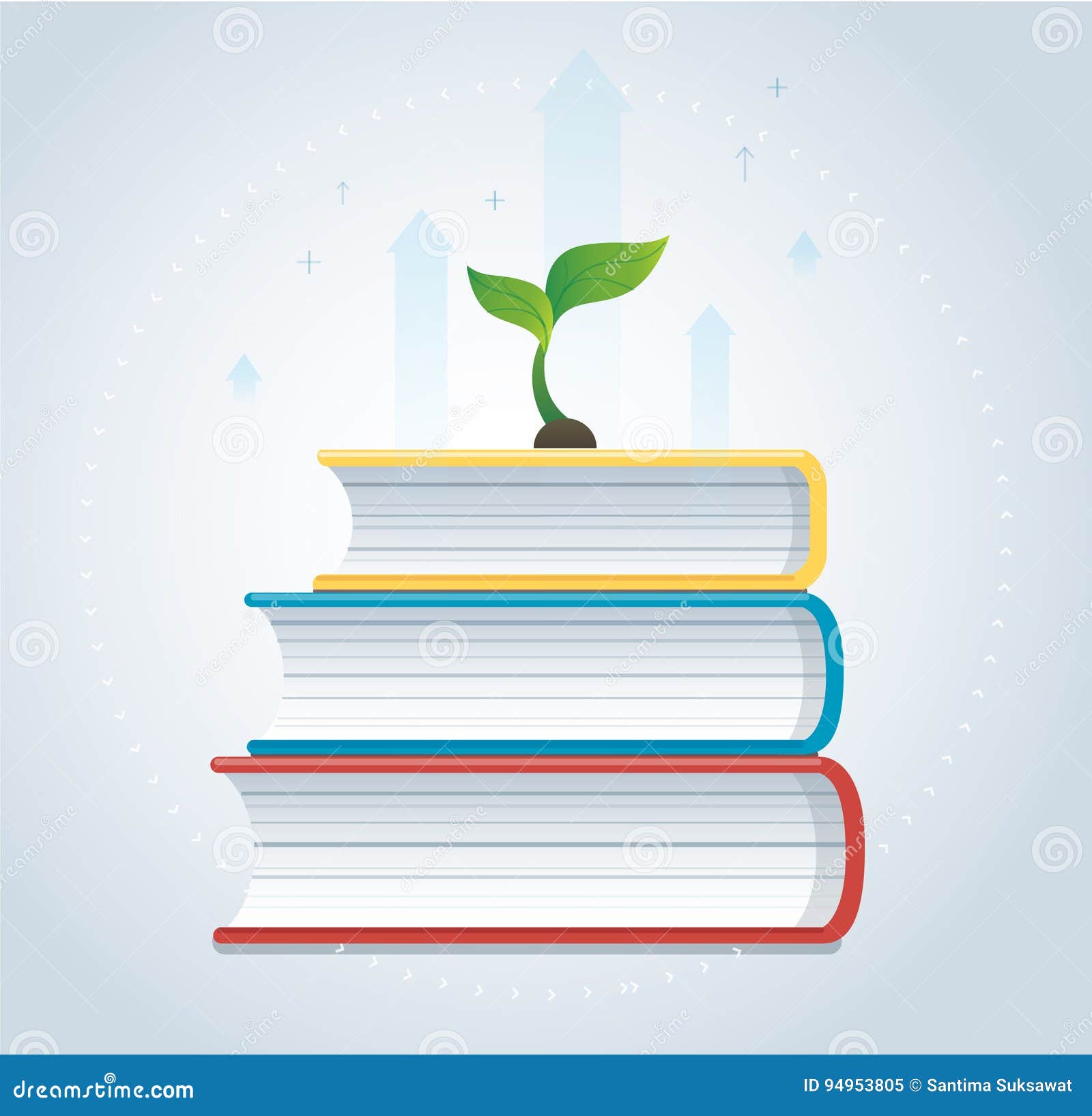 Plant Growth on the Books Icon Design Vector Illustration, Education ...