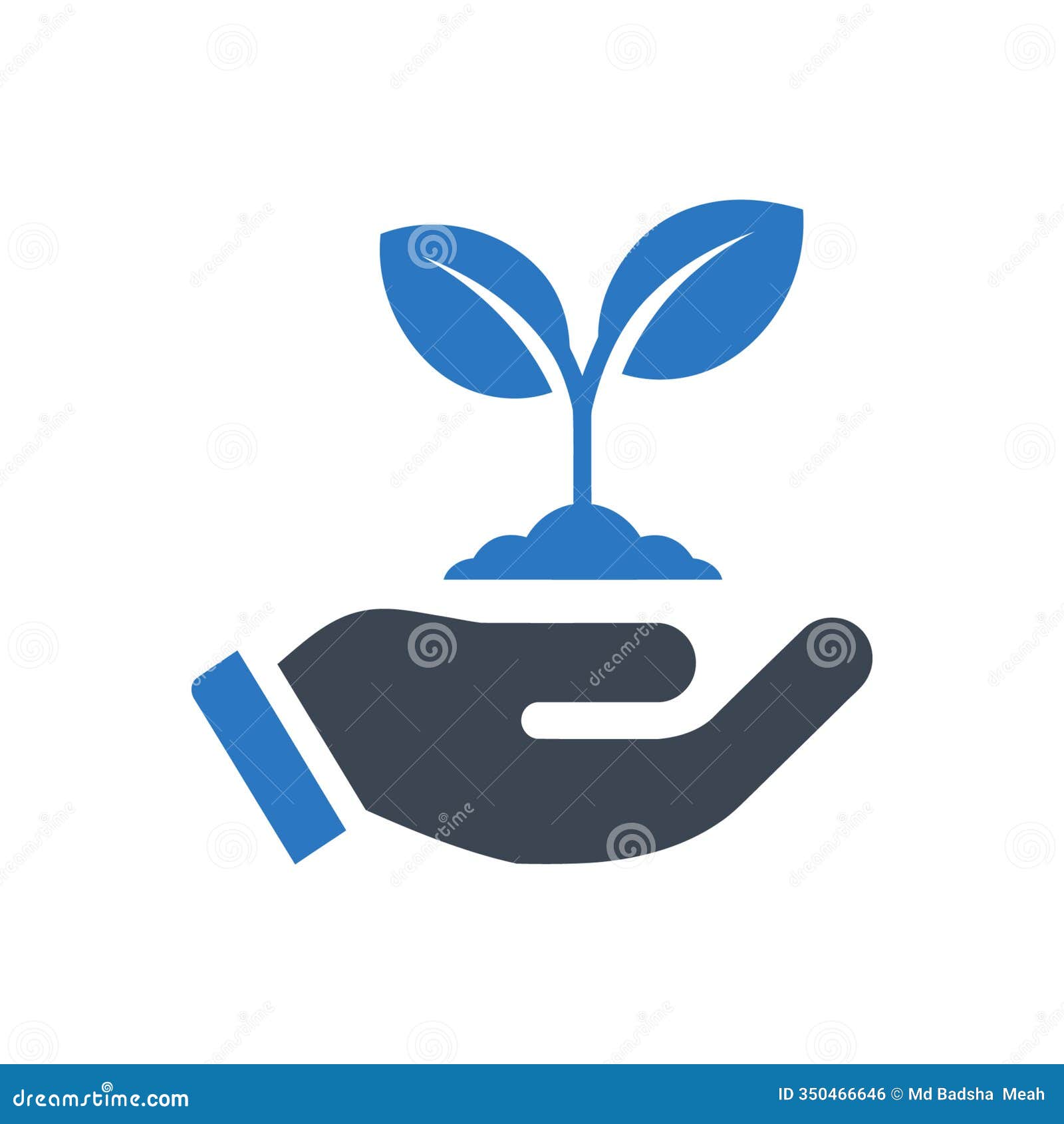 Plant Growth Support Icon stock illustration. Illustration of hand ...