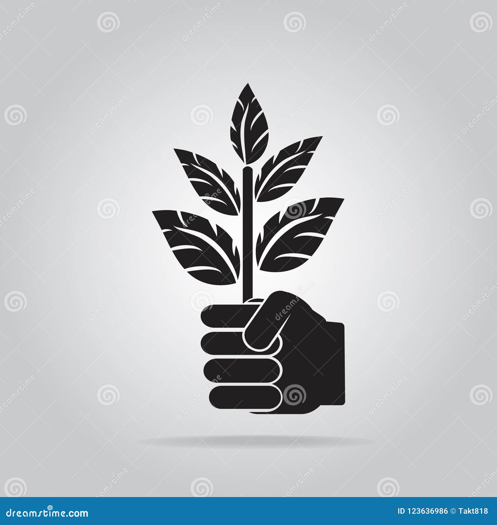 Plant in Hand for Cultivation Icon Stock Vector - Illustration of farm ...