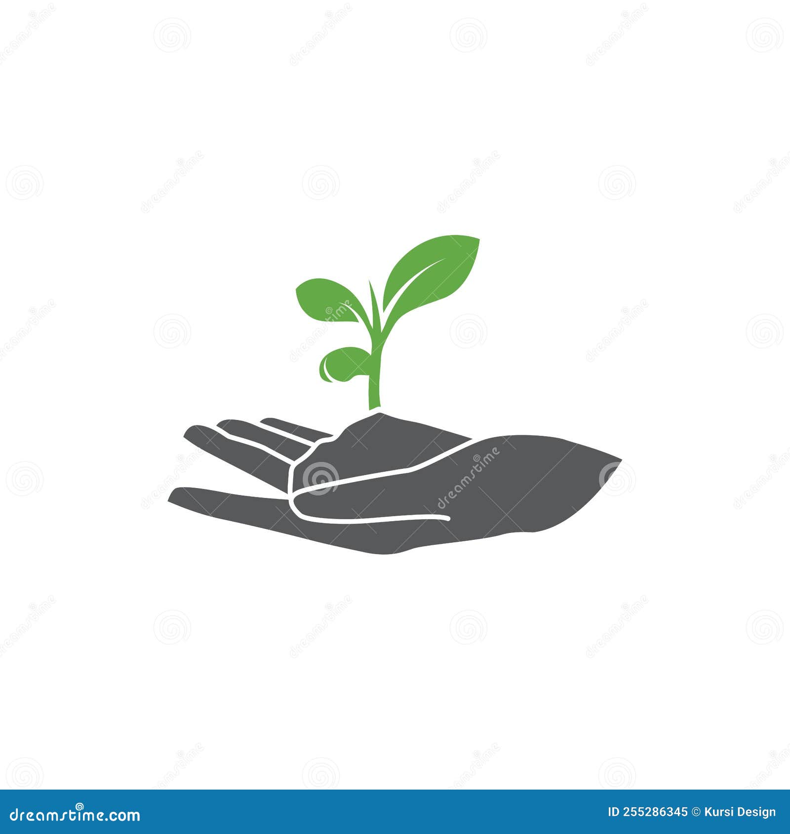 Plant in hand flat icon stock vector. Illustration of environment ...