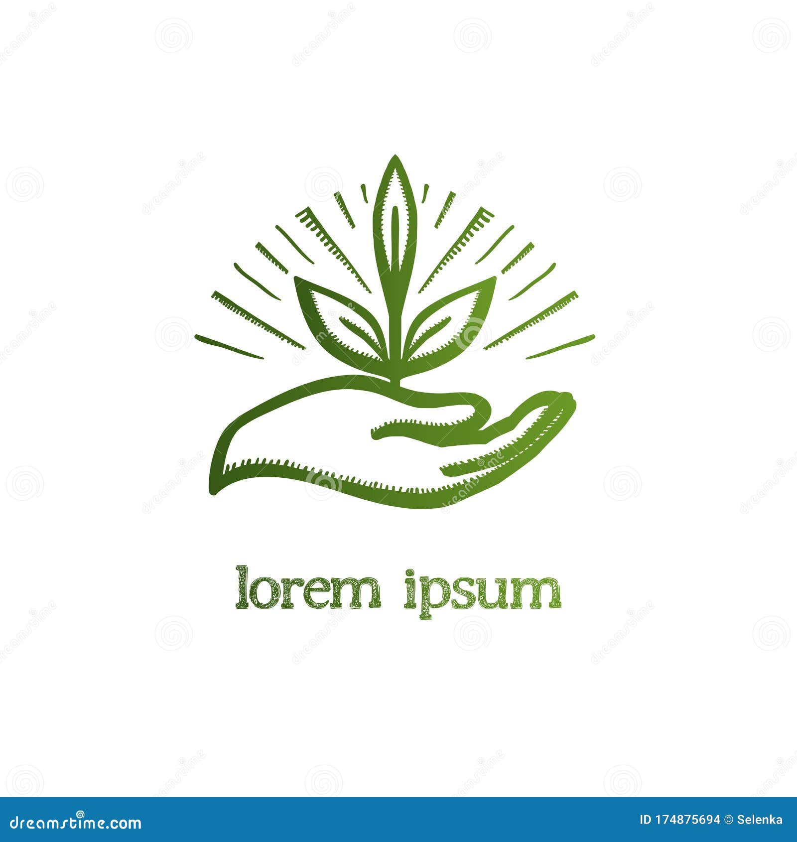 Plant in Hand Logo Concept with Hand Holding Sprout Stock Vector ...