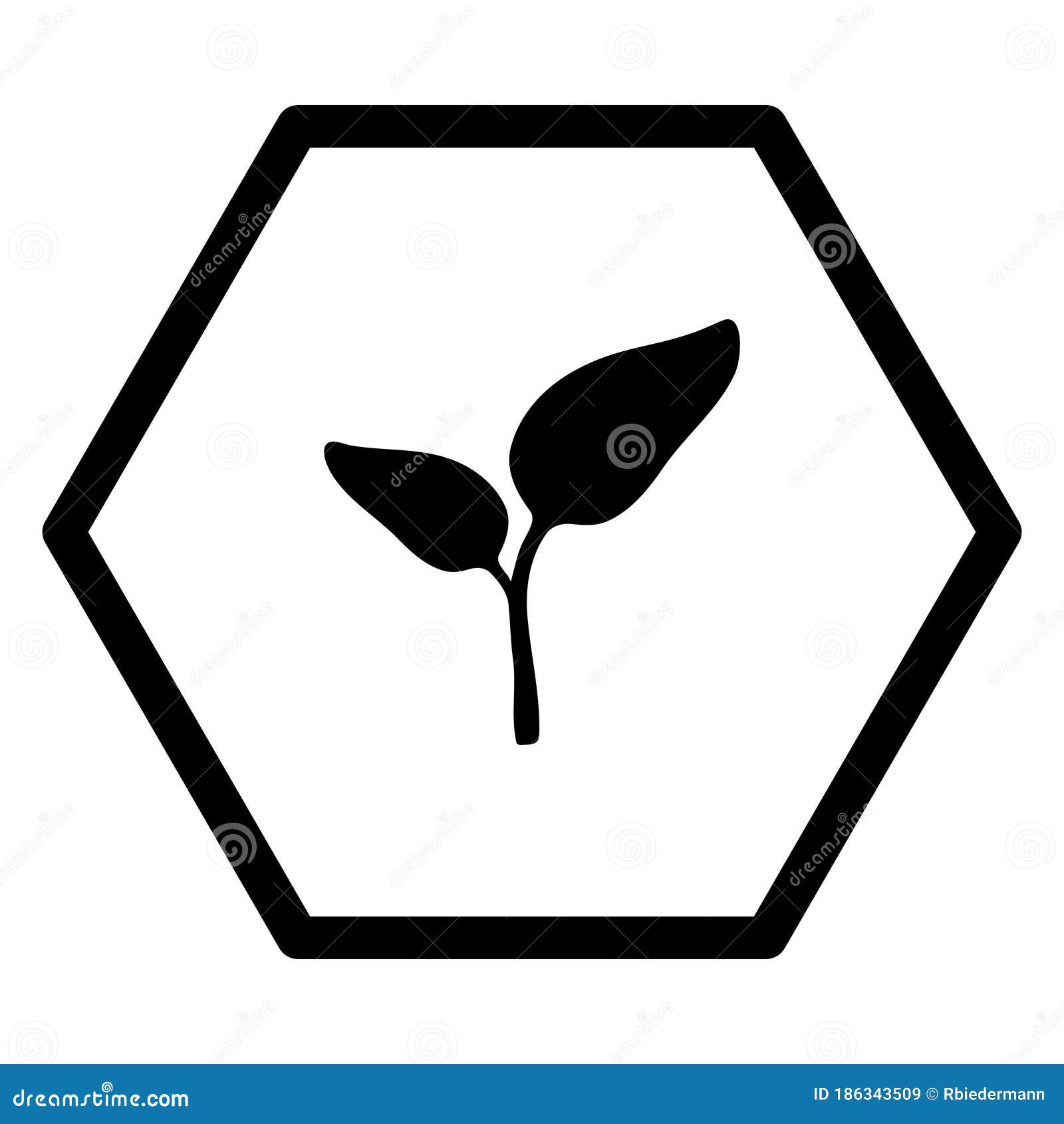 Plant and hexagon stock vector. Illustration of seedling - 186343509