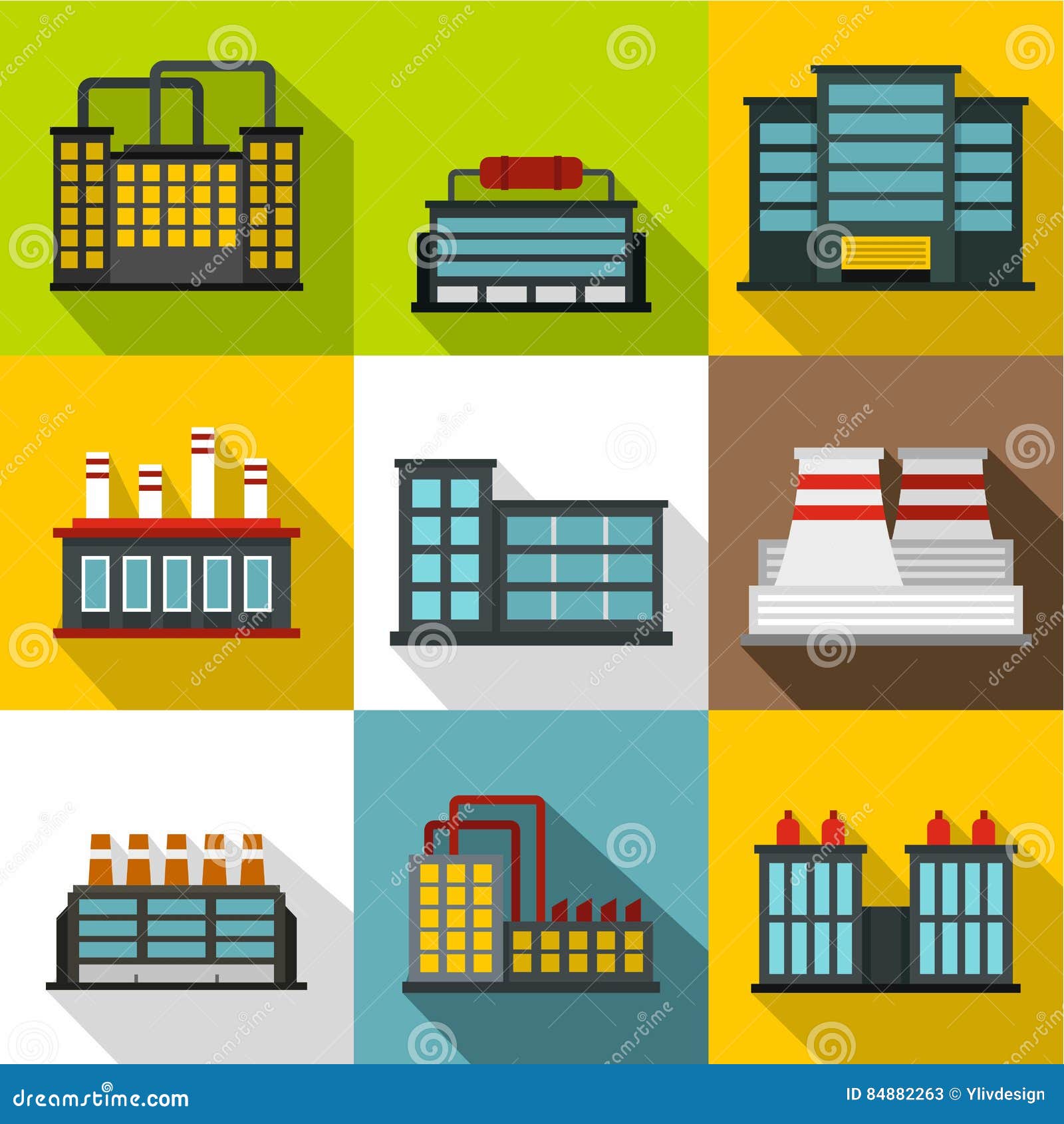 Plant Icons Set, Flat Style Stock Vector - Illustration of drawing ...