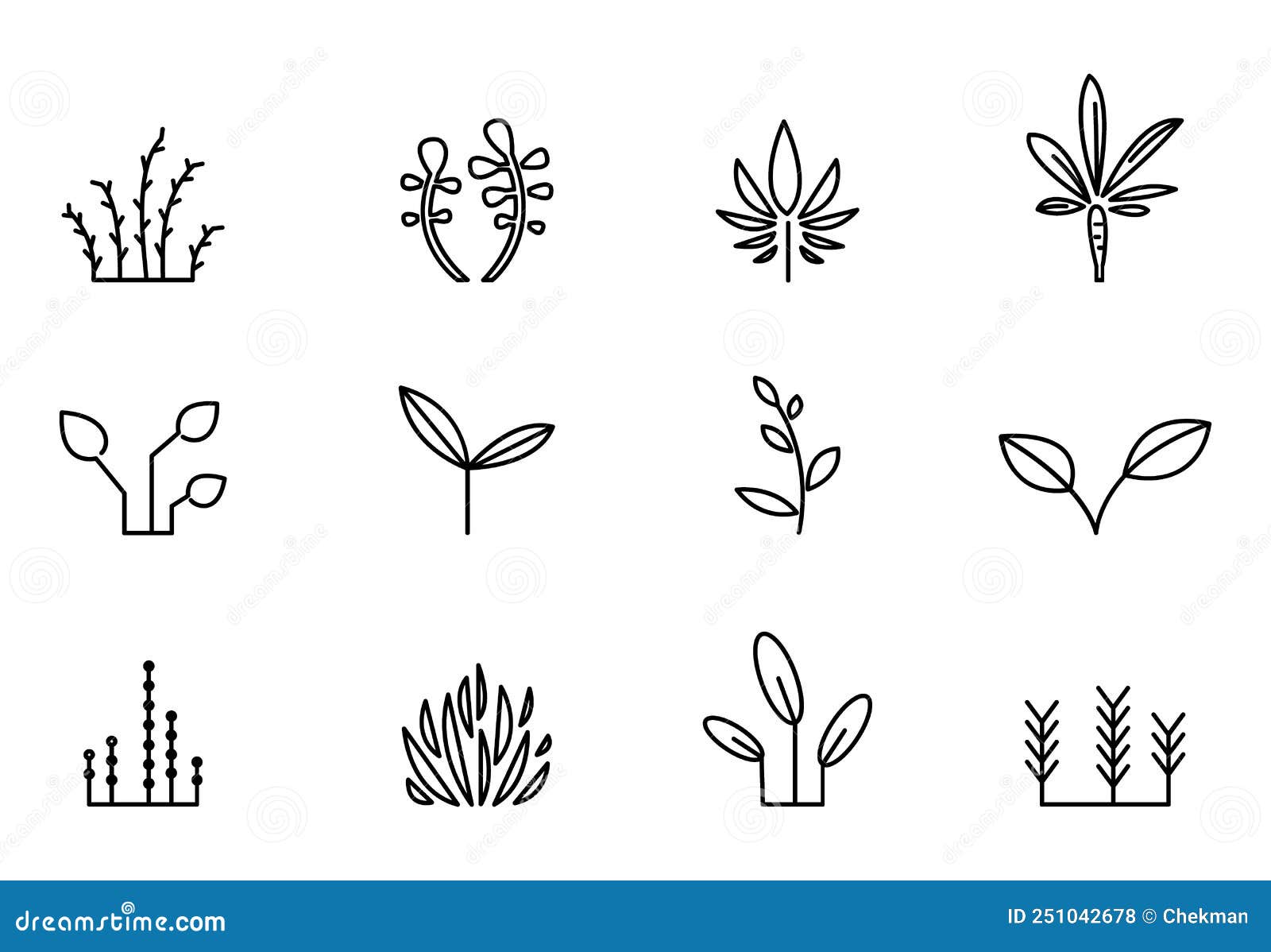 Plant Icons. Set of Various Plants. Collection of Flat Icons of Plants ...