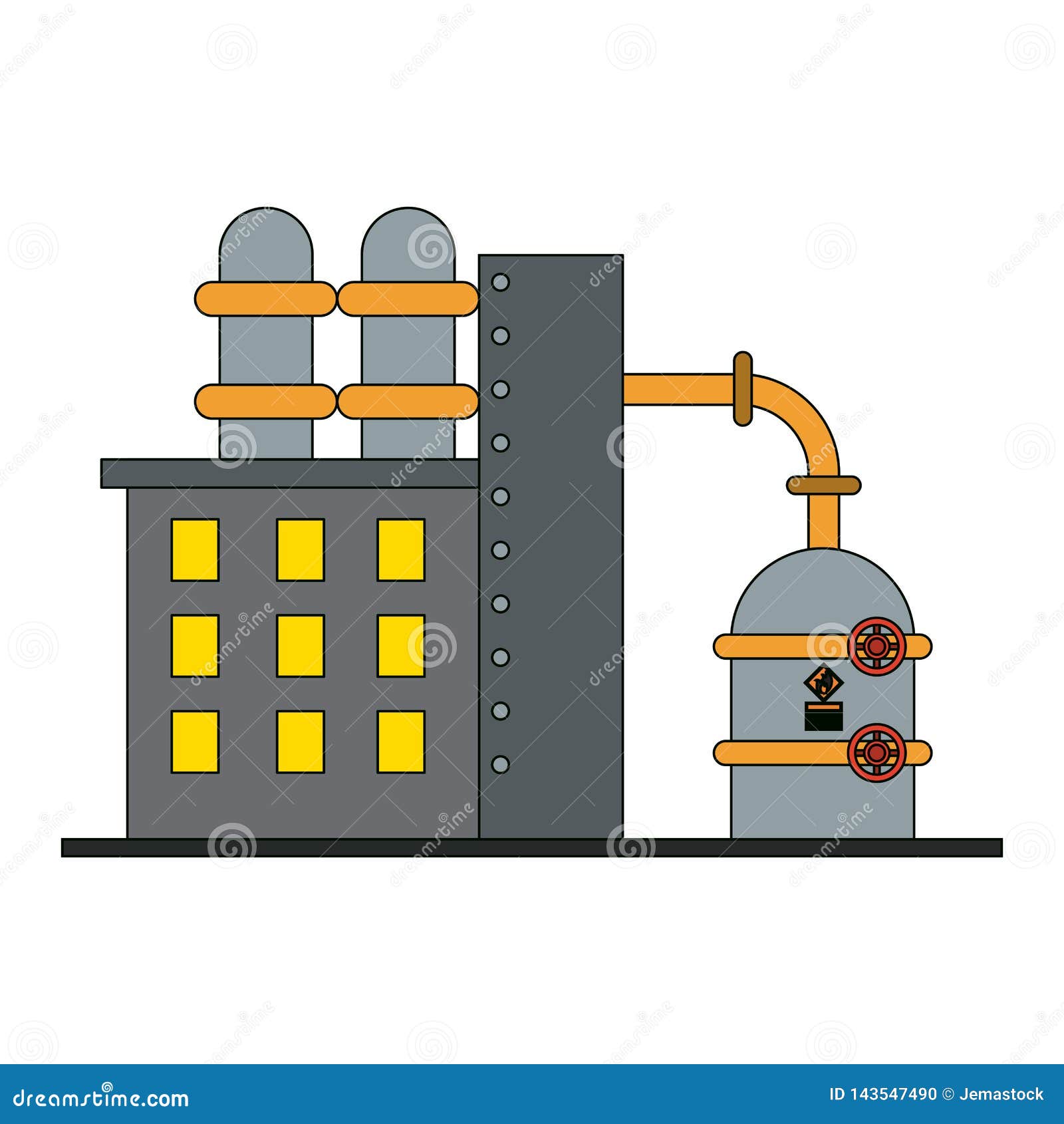 Plant industry machines stock vector. Illustration of industry - 143547490