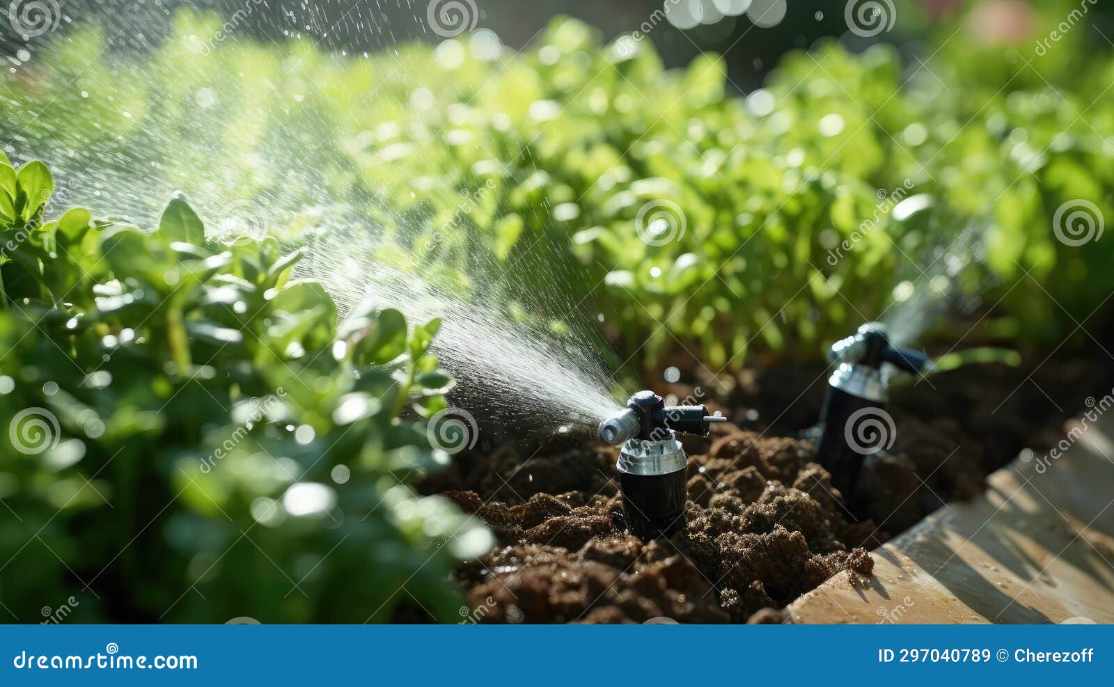 Plant Irrigation System stock image. Image of food, sprinkler - 297040789