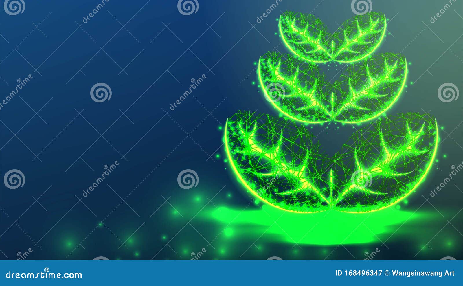 Plant , Leaf. Abstract Low Poly Wireframe Mesh Design. Ecology Concept ...