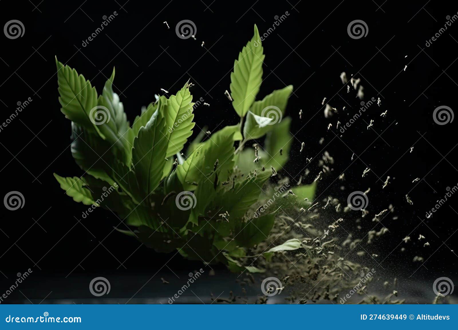 Plant Leaf Explosion in Slow Motion, with Individual Leaves Flying Past ...
