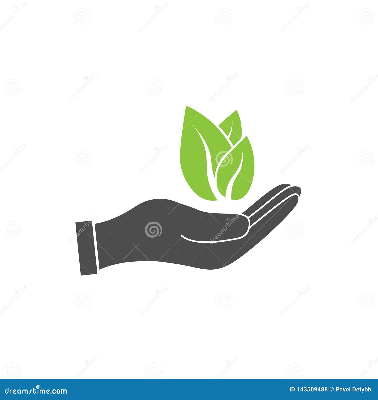 Plant Leaf in Hand Icon. Vector Illustration, Flat Design Stock ...