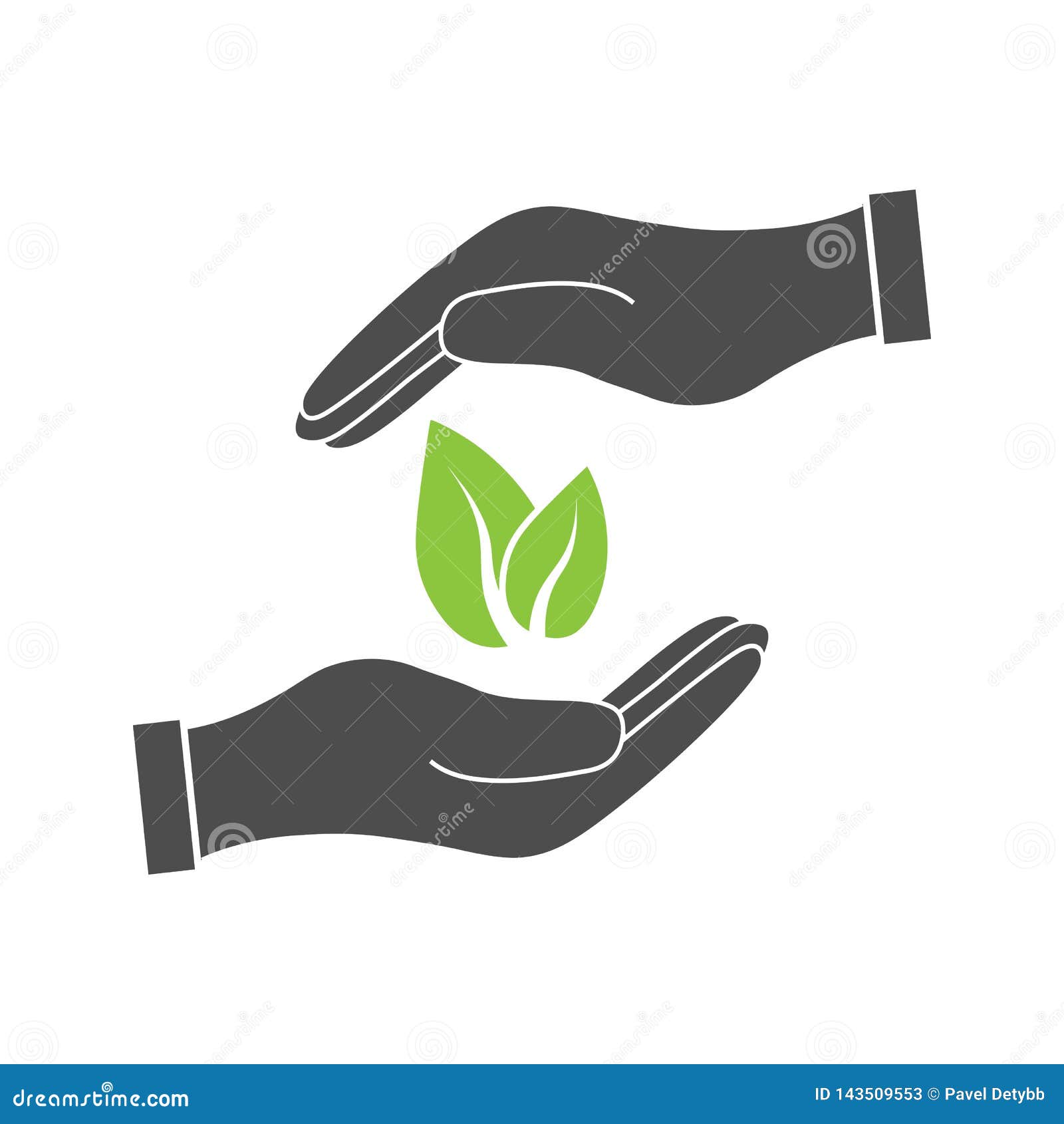 Plant Leaf in Hand Icon. Vector Illustration, Flat Design Stock ...