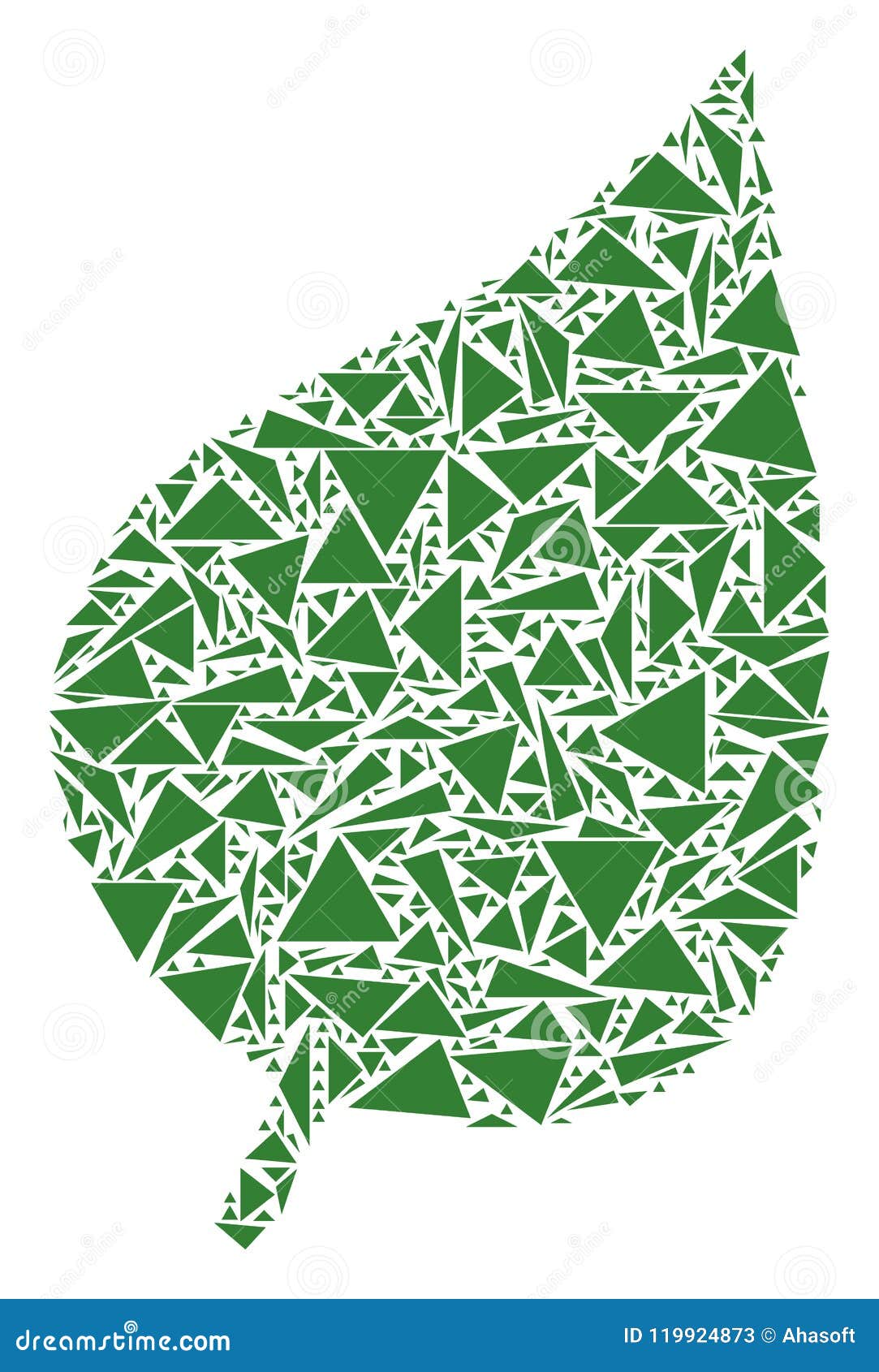 Plant Leaf Mosaic of Triangles Stock Vector - Illustration of ...