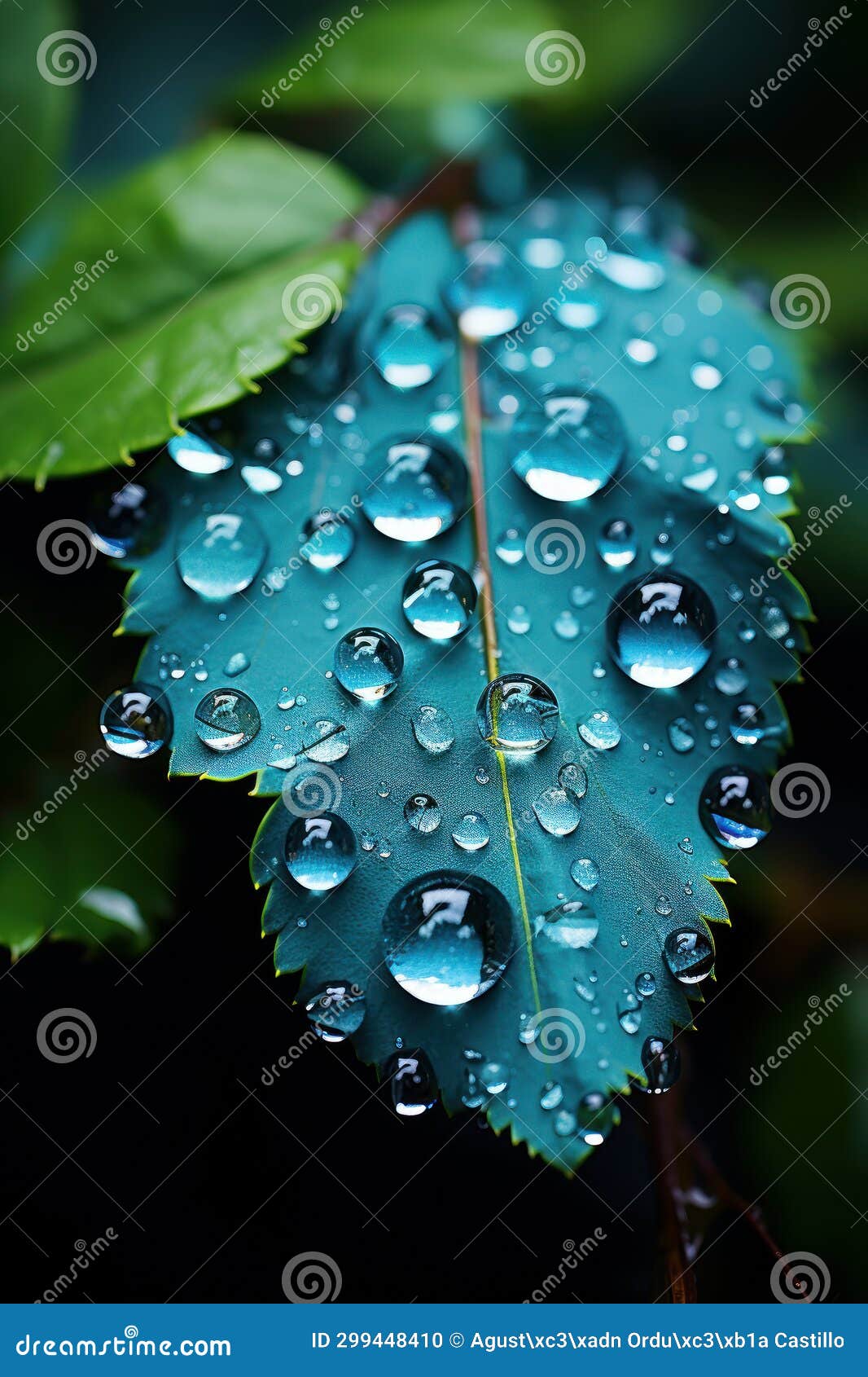 Plant Leaves with Water Droplets Splashed. Stock Photo - Image of ...