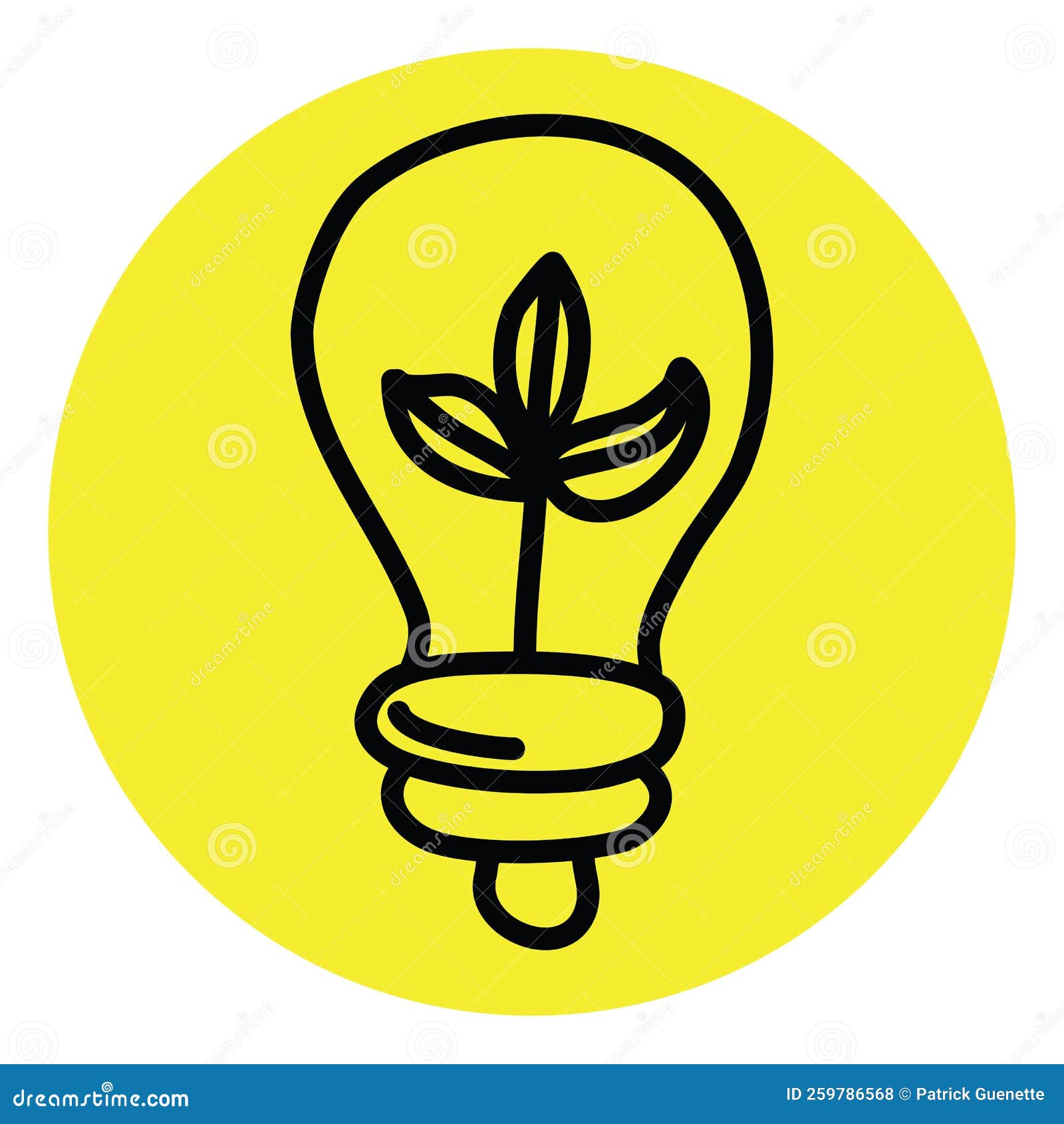 Plant in a lightbulb, icon stock vector. Illustration of organic ...