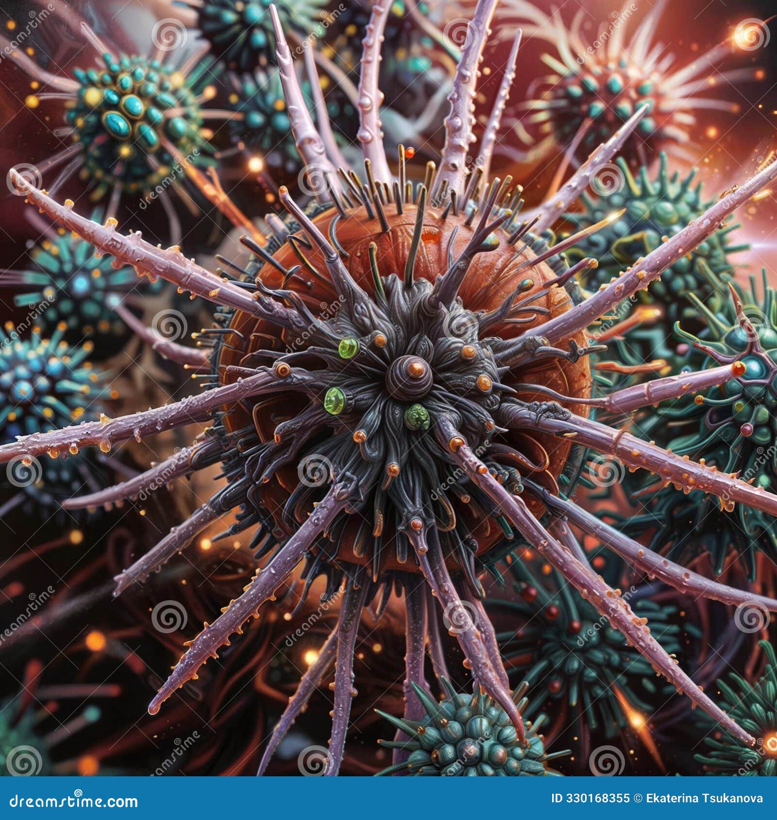 A Plant with Many Different Colored Spines that are Called Starfish ...