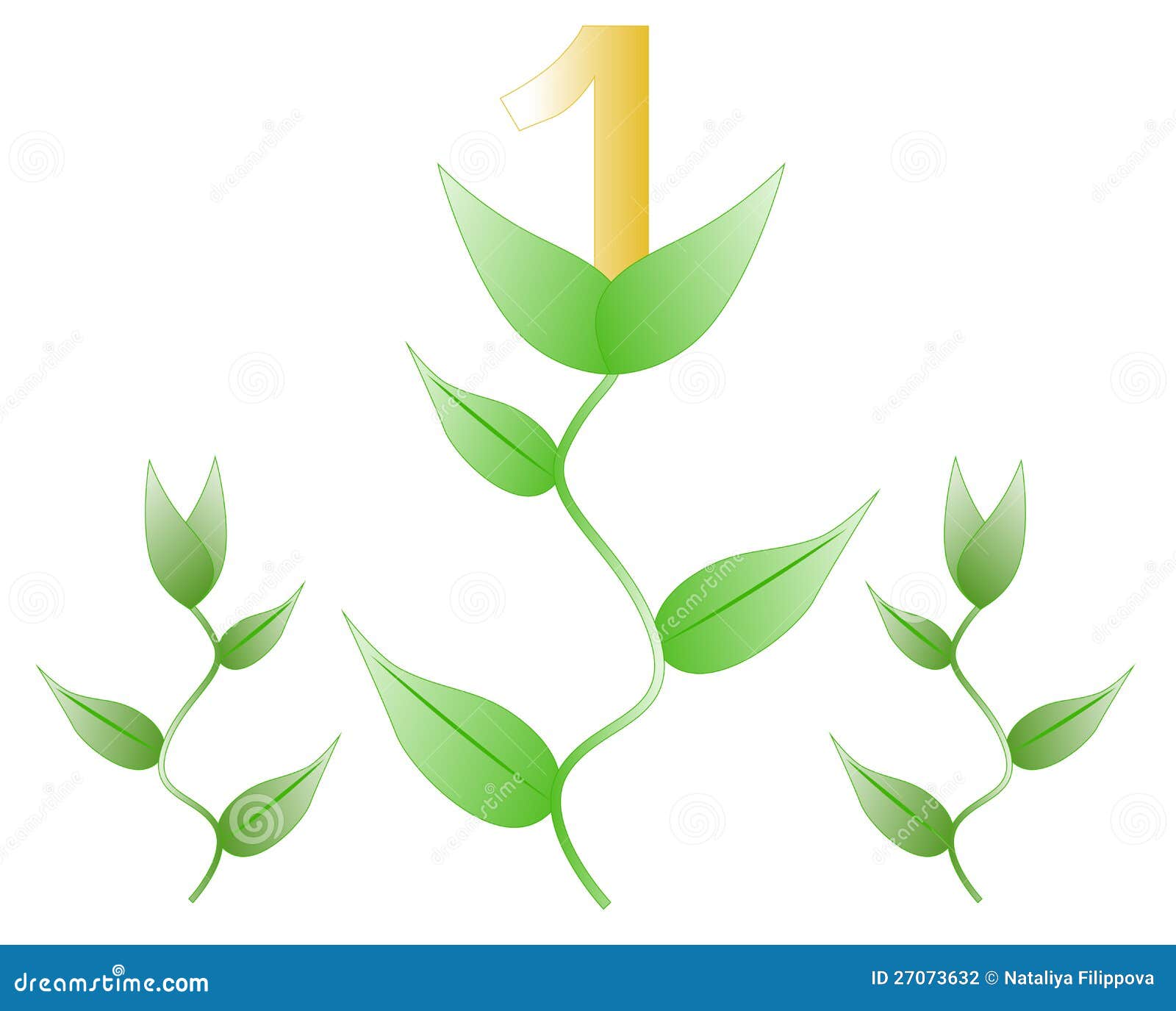 Plant with the number one stock vector. Illustration of floral - 27073632