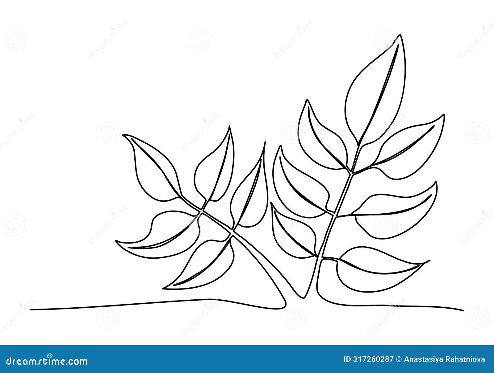 Plant, One Line Drawing Vector Illustration Stock Vector - Illustration ...