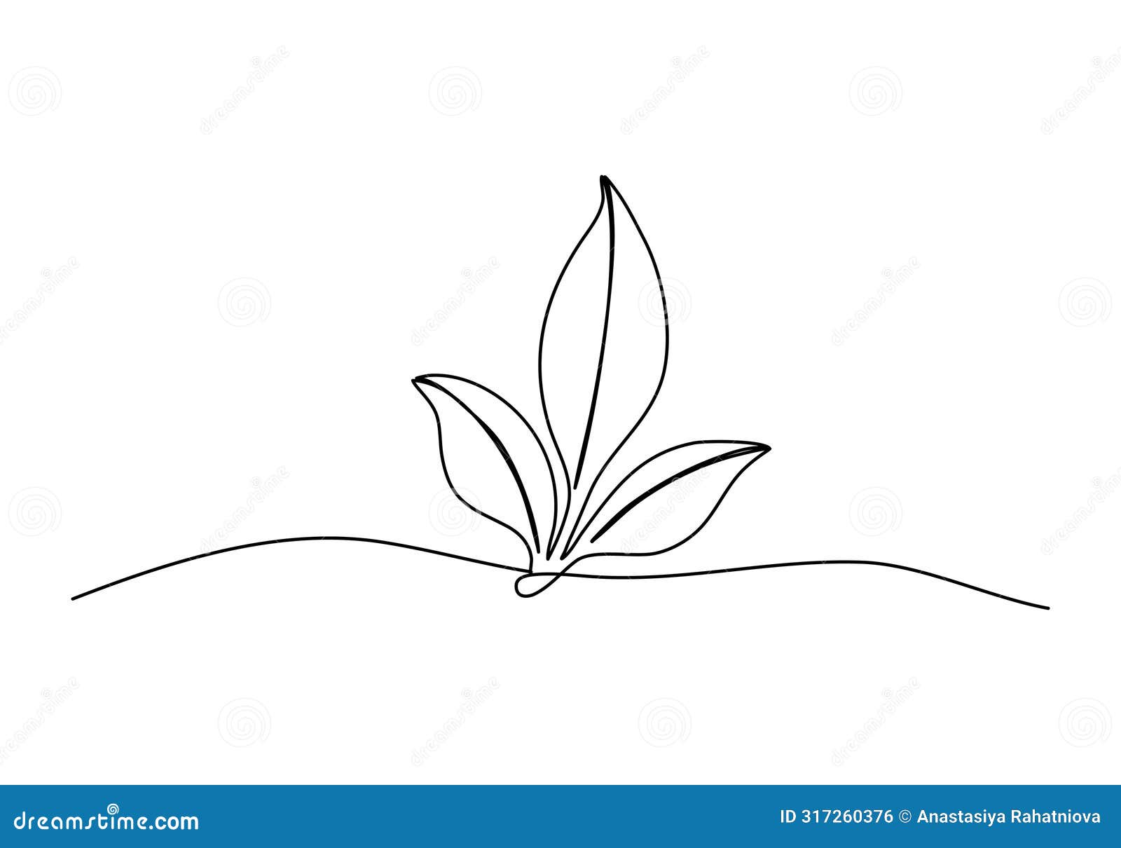 Plant, One Line Drawing Vector Illustration Stock Vector - Illustration ...