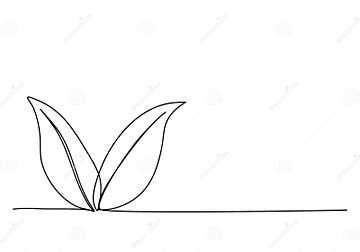 Plant, One Line Drawing Vector Illustration Stock Vector - Illustration ...