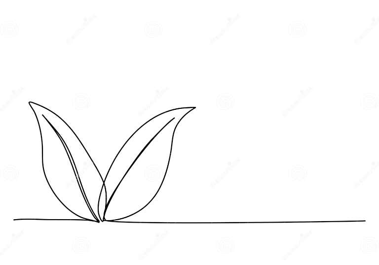 Plant, One Line Drawing Vector Illustration Stock Vector - Illustration ...