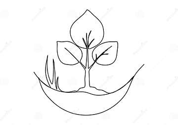 Plant. One Line Drawing Vector Illustration Stock Vector - Illustration ...