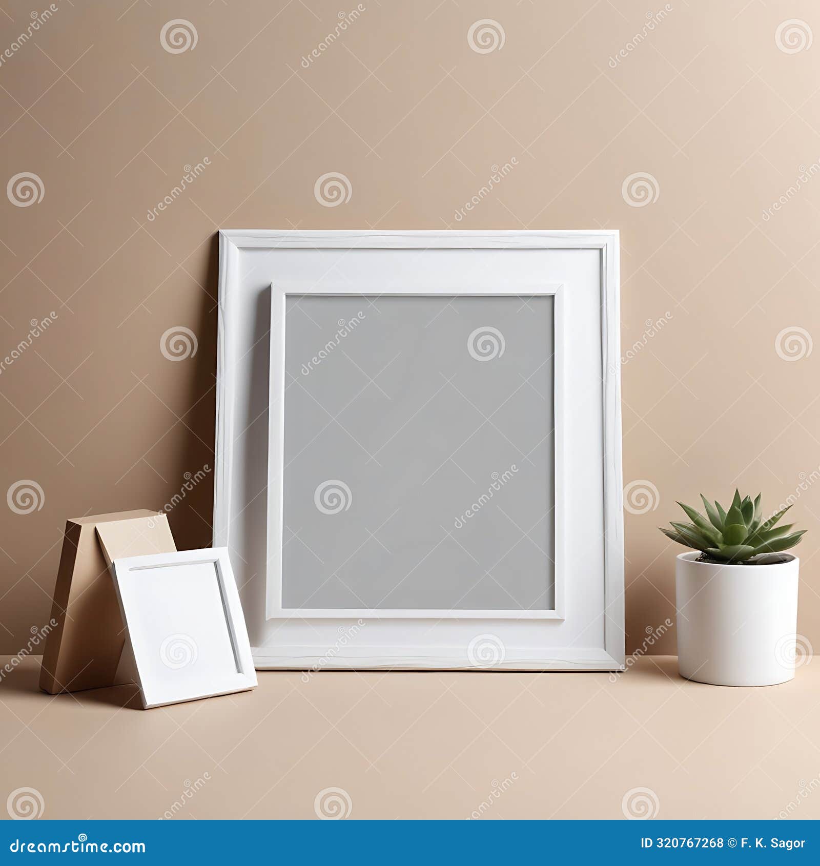 Plant and a photo frame stock illustration. Illustration of indoor ...