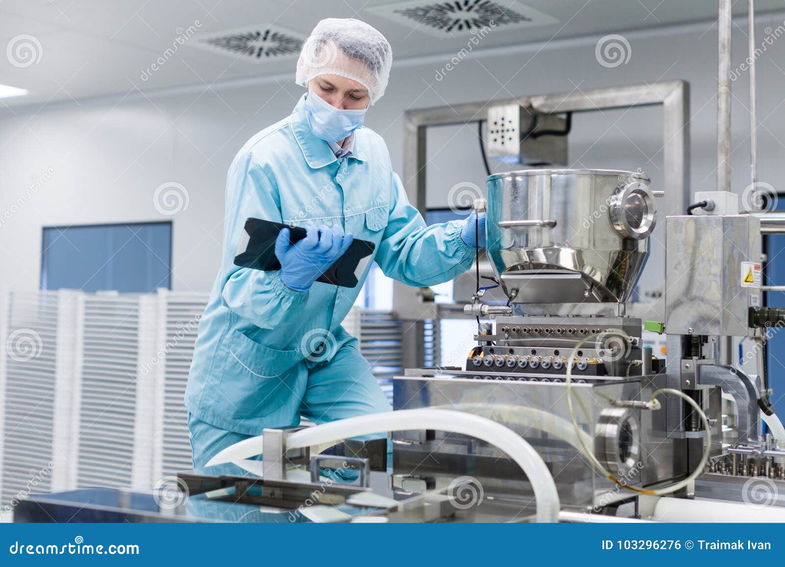 Plant Picture, Factory Worker Making Notes about Machine Stock Photo ...
