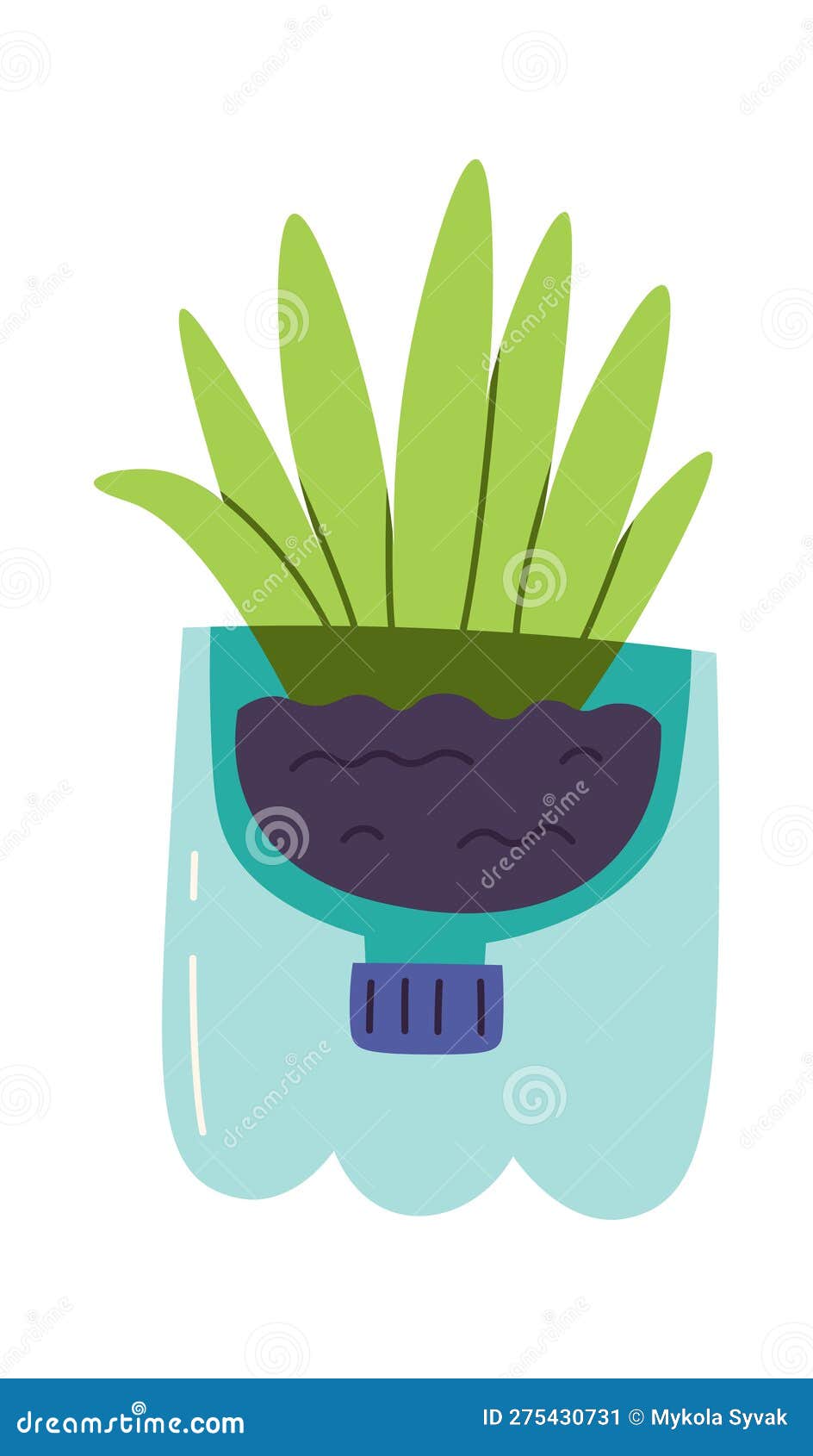 Plant in Plastic Bottle stock vector. Illustration of decoration ...