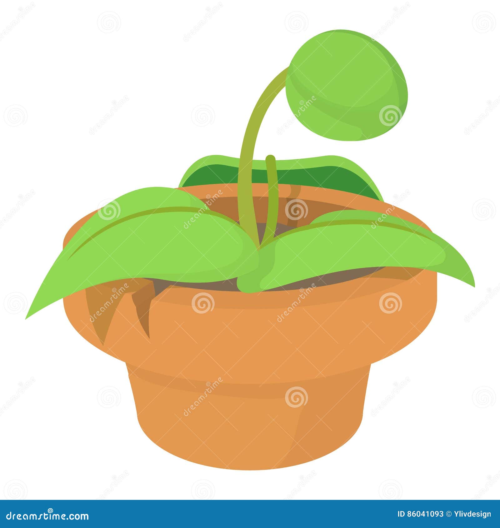 Plant in Pot Icon, Cartoon Style Stock Vector - Illustration of ...