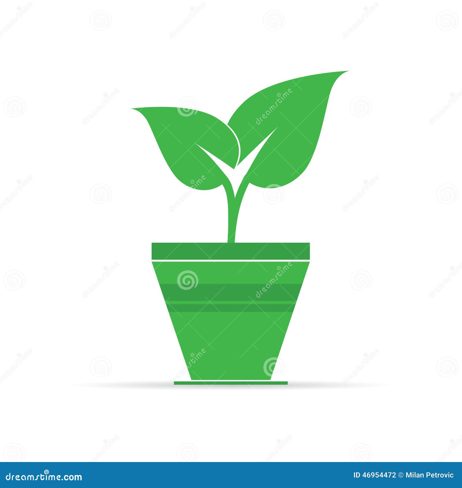 Plant in Pot Icon Vector Illustration Stock Vector - Illustration of ...